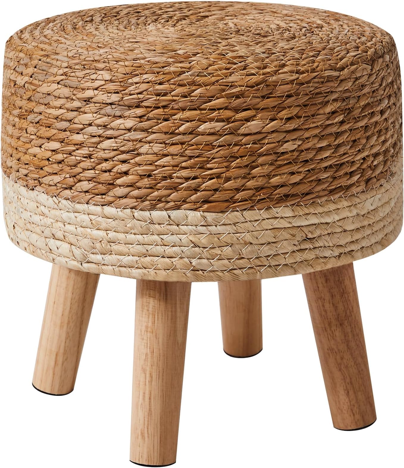 WONS Footstool Pouffe Chair Rattan Straw Poufs Hand Knitted Braided ...