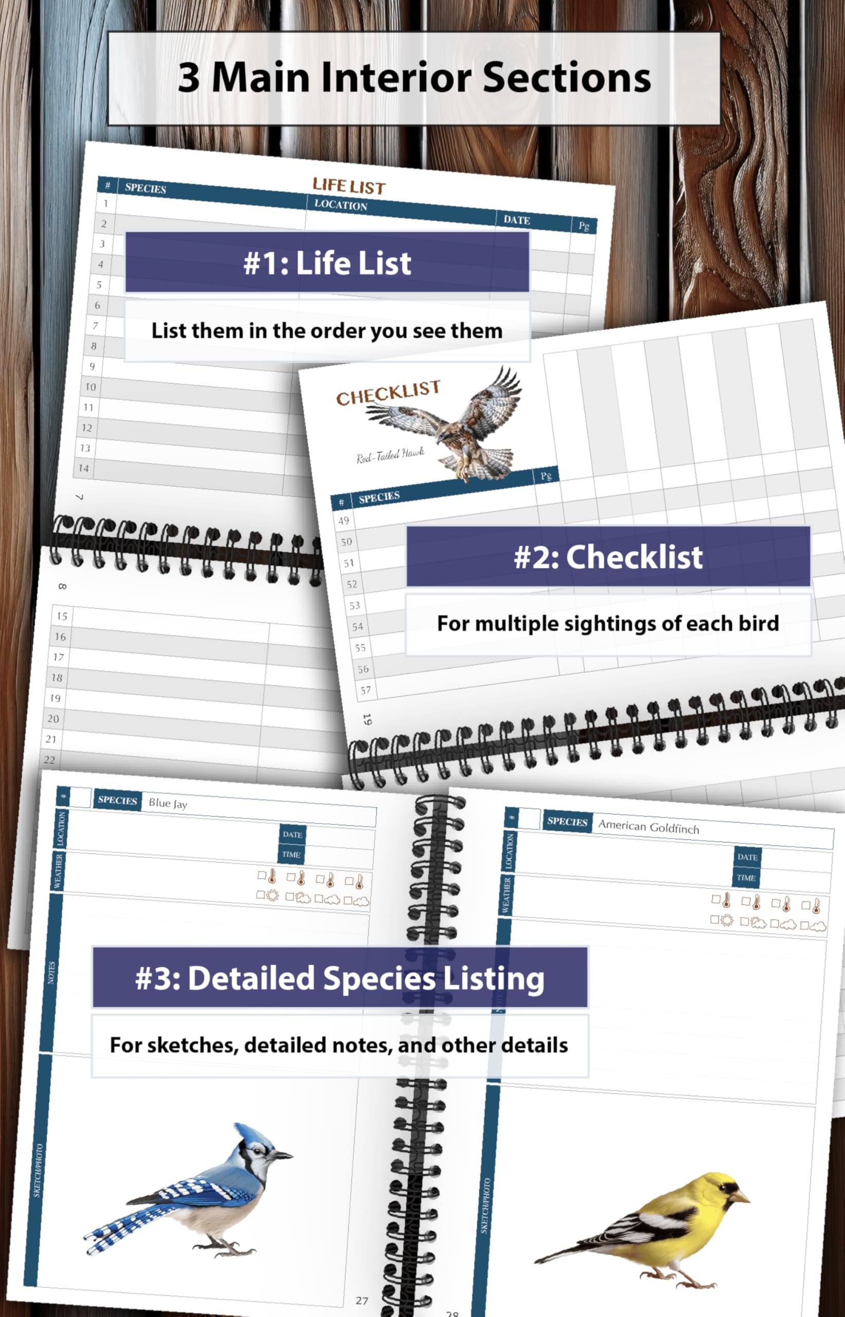Bird Watching Book Bird Watching Journal With Life List & Checklist ...