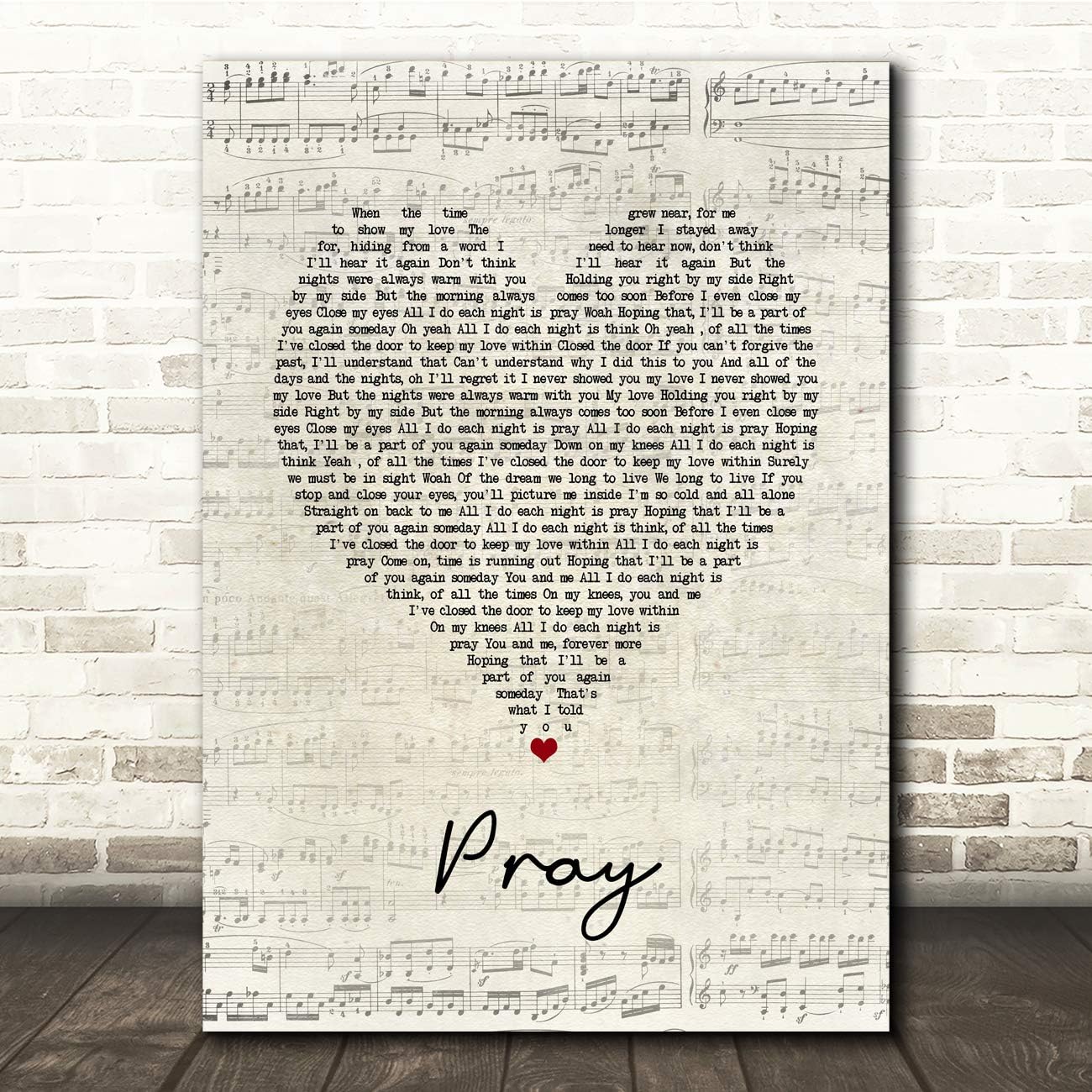 Amazon.com: Pray Script Heart Song Lyric Gift Present Poster Print ...