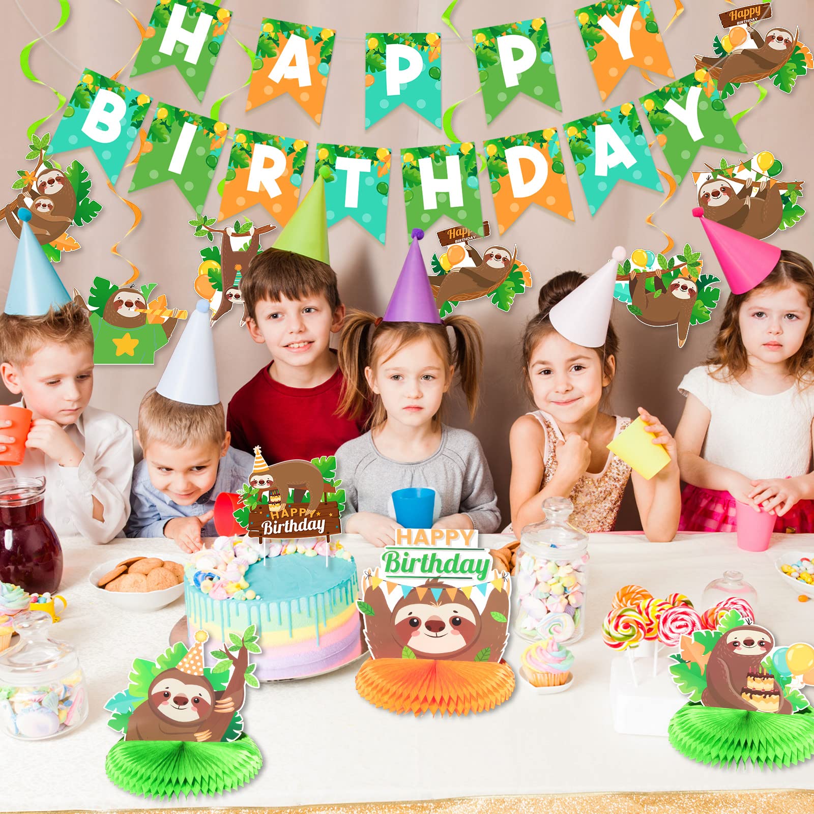 Snapklik.com : Sloth Birthday Party Decorations Set Sloth Theme Happy ...