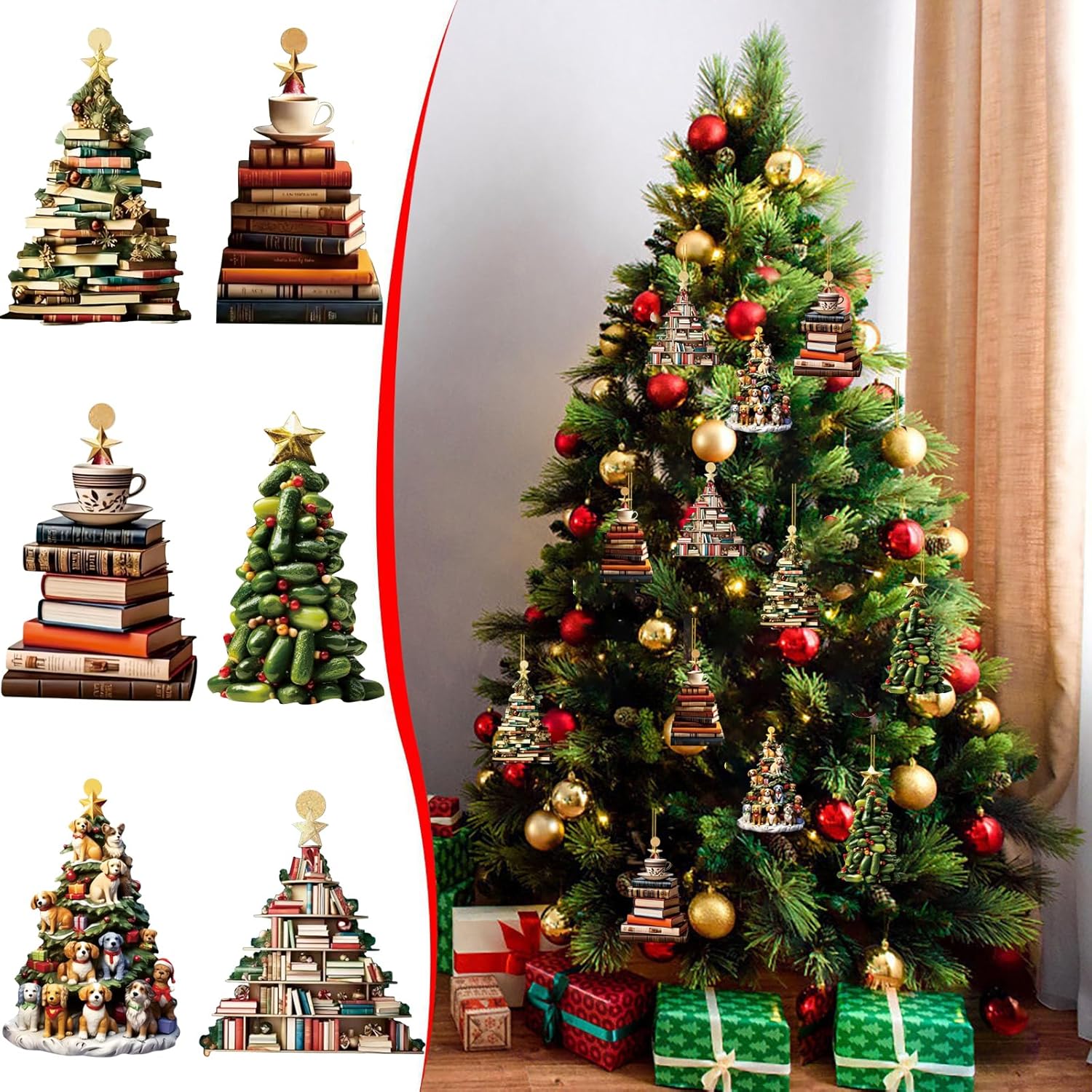 Amazon.com: Christmas Tree Decoration,6Pcs Christmas Tree Acrylic ...