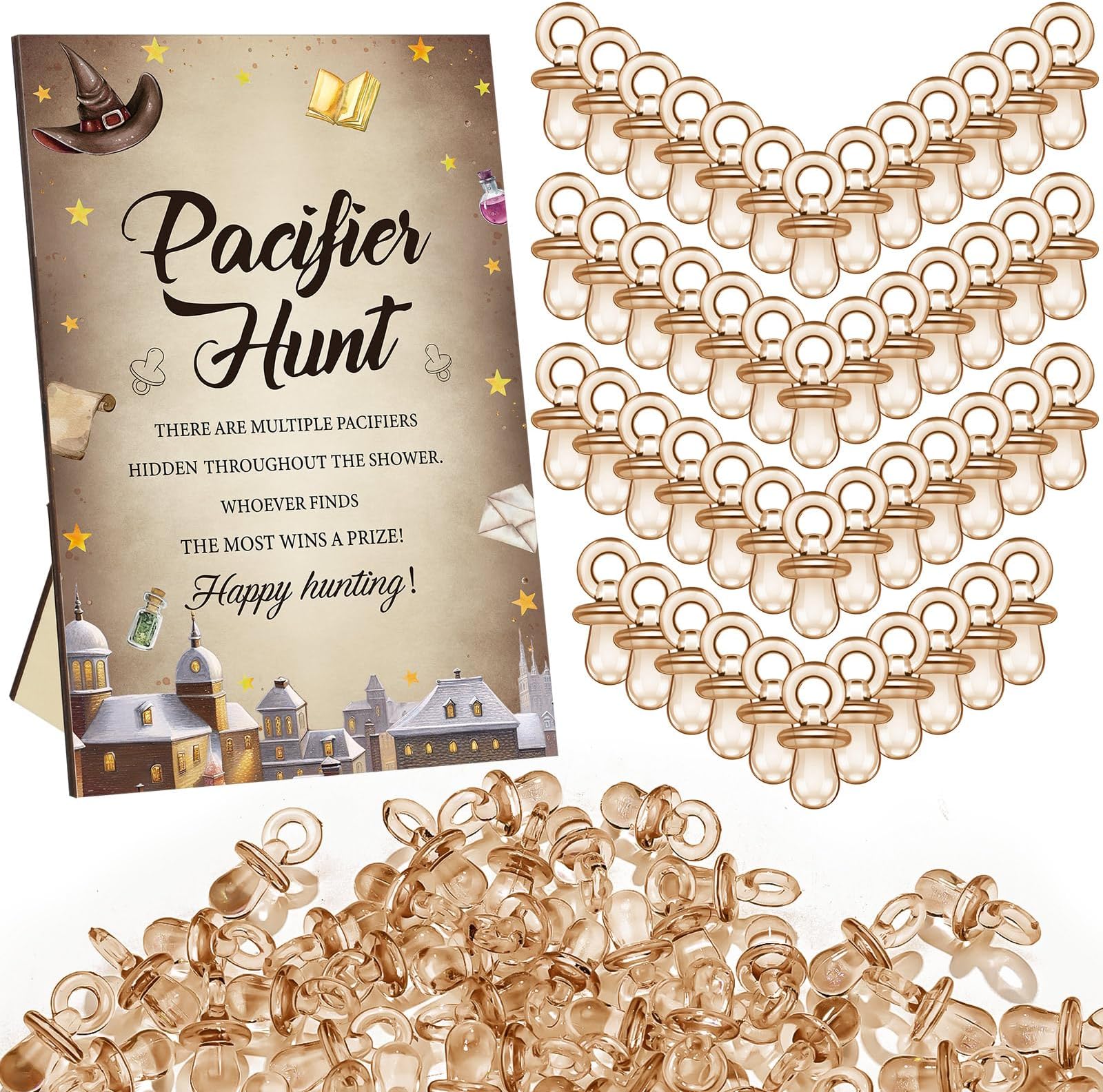 Amazon.com : Thyle 51 Pcs Pacifier Hunt Baby Shower Games Include ...
