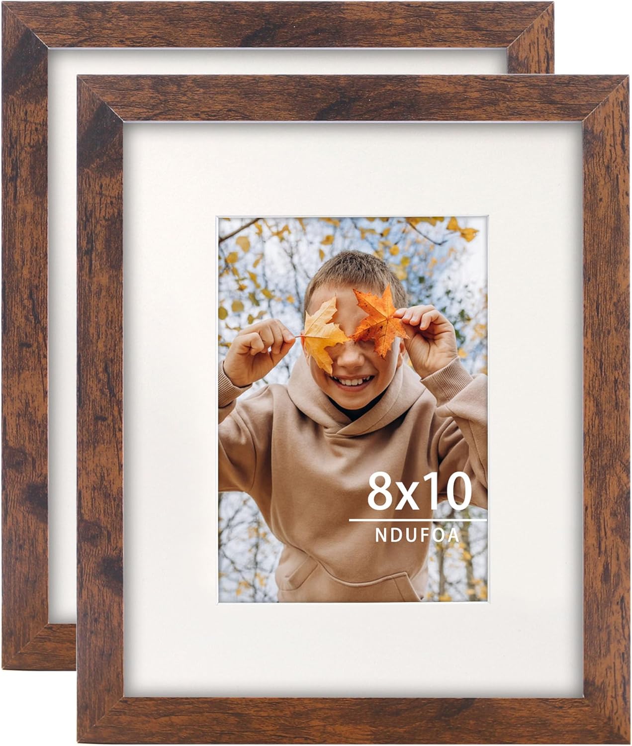 NDUFOA 8x10 Picture Frame Set of 2, Display Photo 5x7" with Mat or 8x10 ...