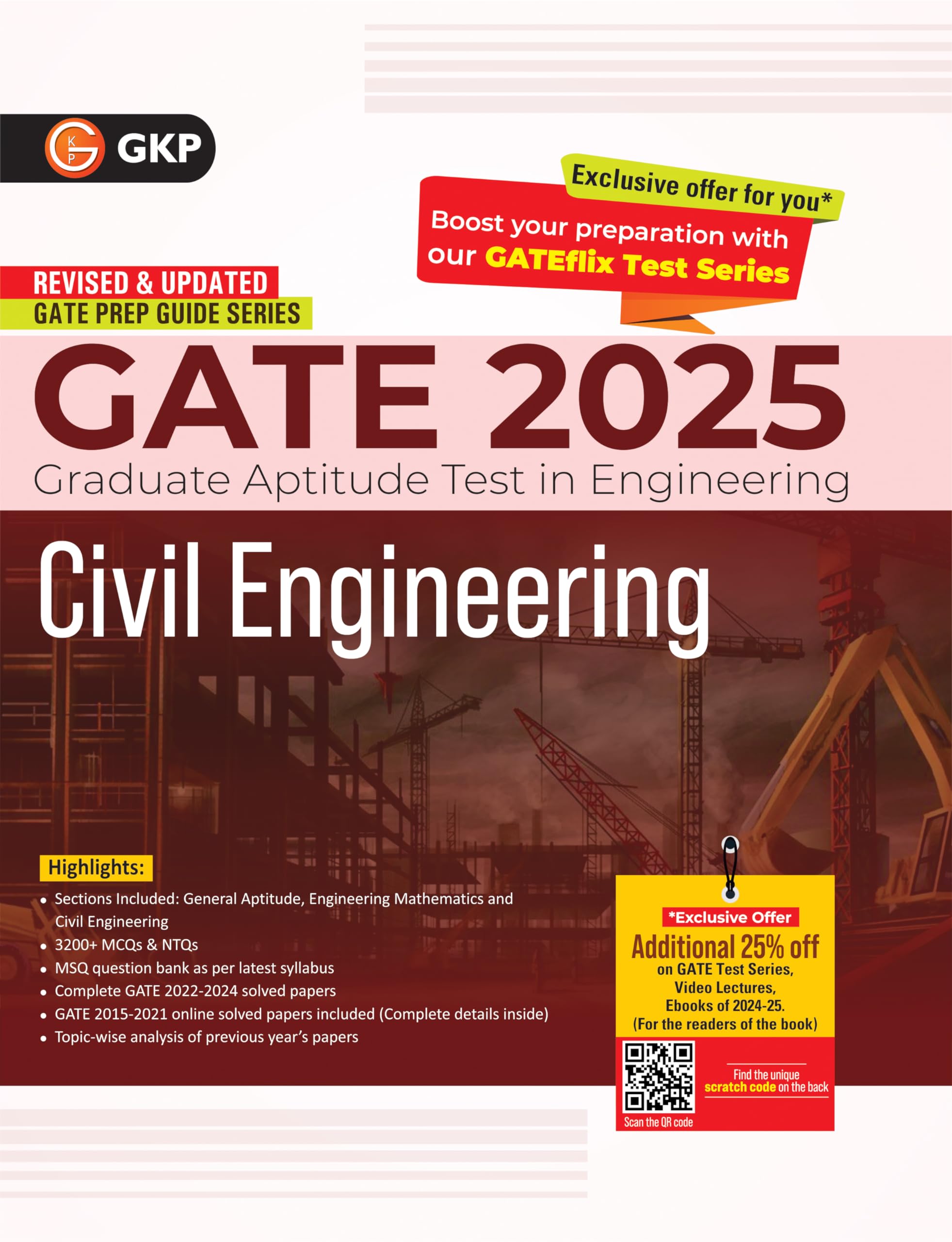 Buy GKP GATE 2025 : Civil Engineering - Guide (Includes Solved papers from 2022 to 2024) Book ...