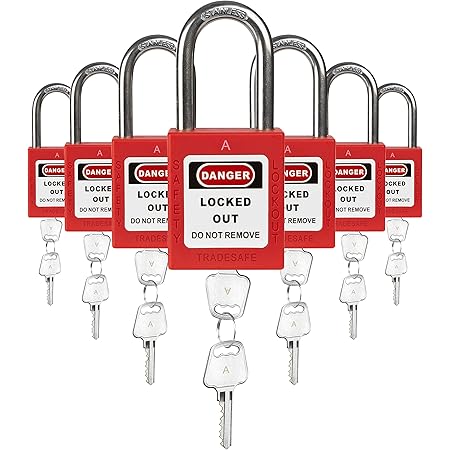 Master Lock 410KARED Lockout Tagout Safety Padlock with Key, Keyed ...