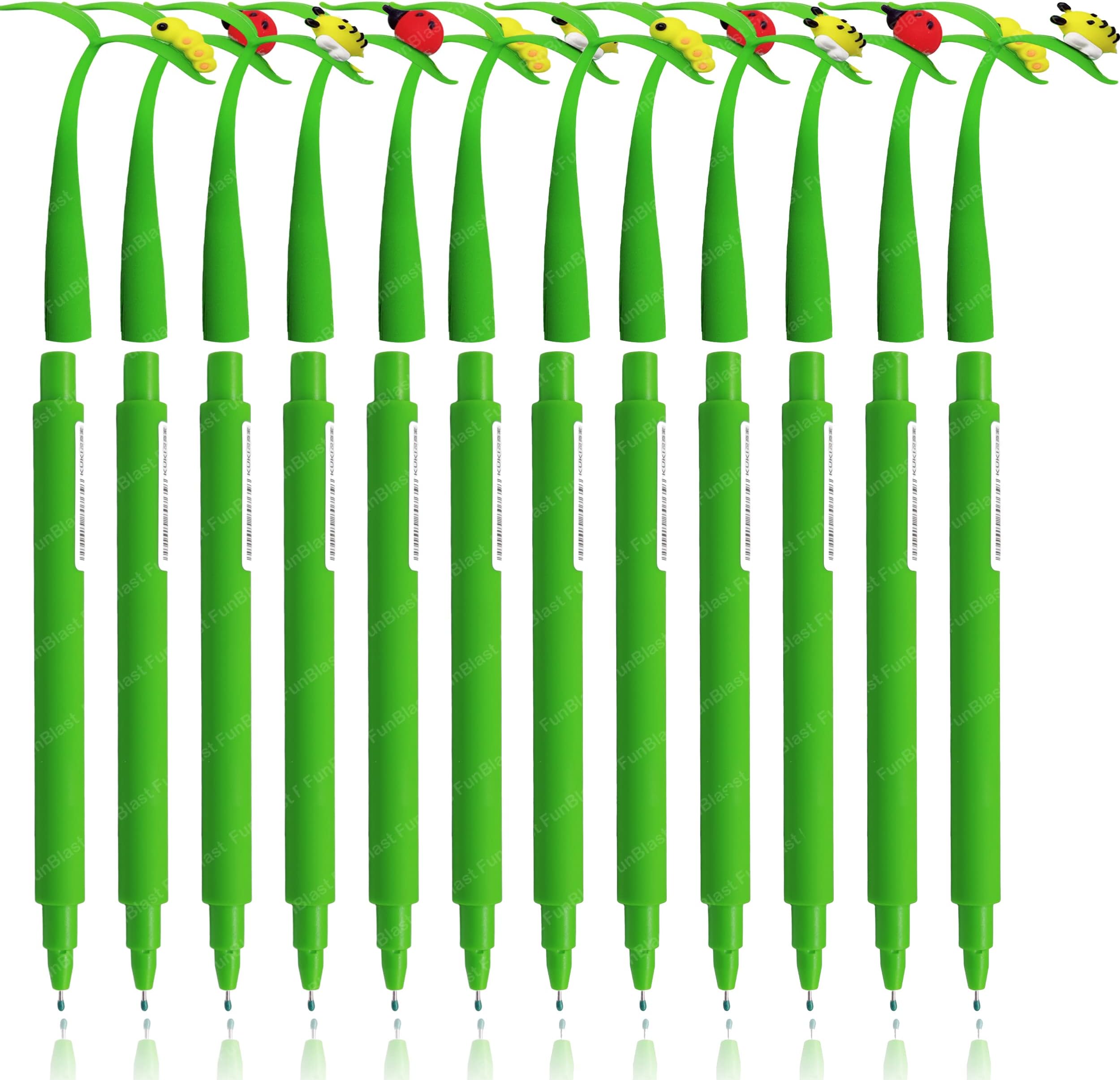 FunBlast Silicone Shake Gel Pen - Grass Gel Pen Set with Cute Topper ...