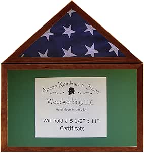 Amazon.com: Solid Cherry Flag Display Case w/ Certifiate Holder, 4X6 ...