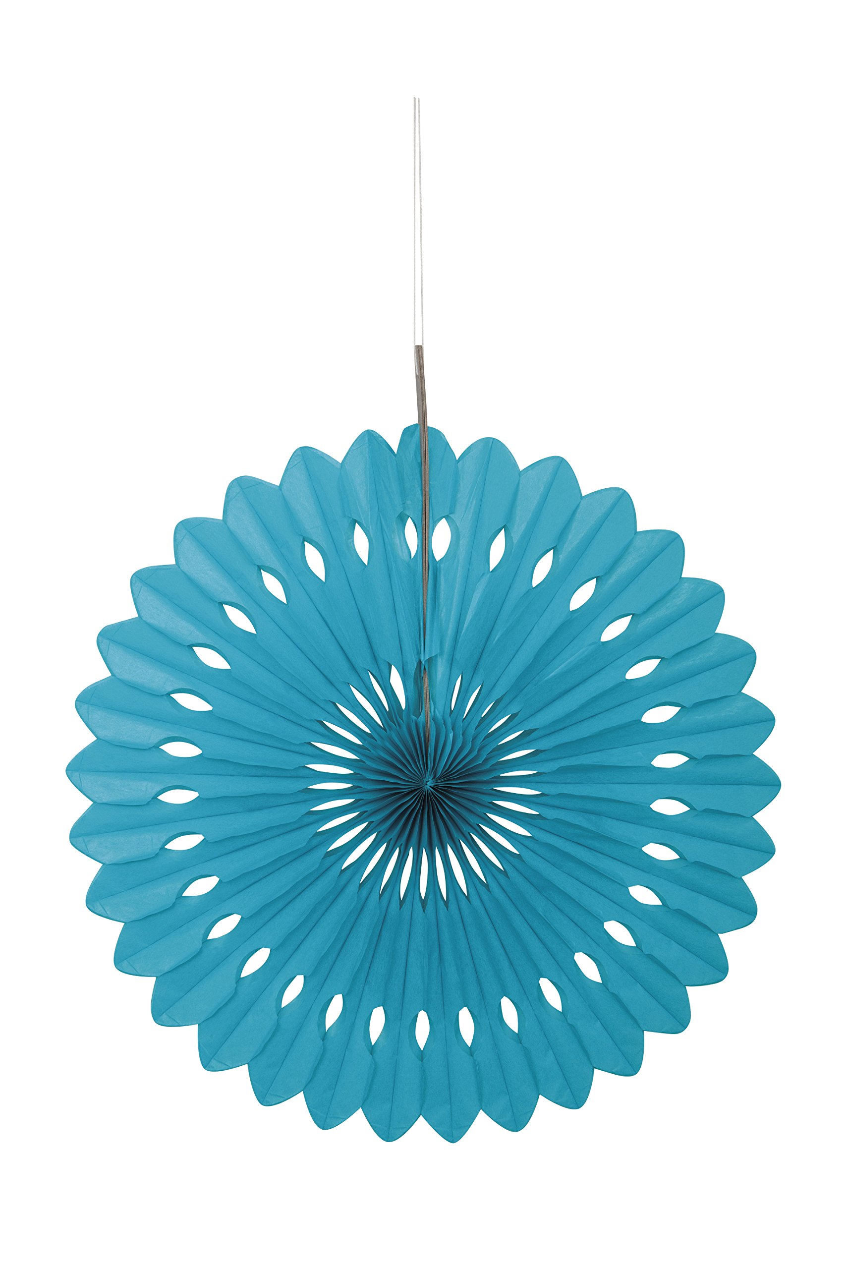 Amazon.com: Solid Caribbean Teal Blue Hanging Tissue Paper Fan - 16 ...