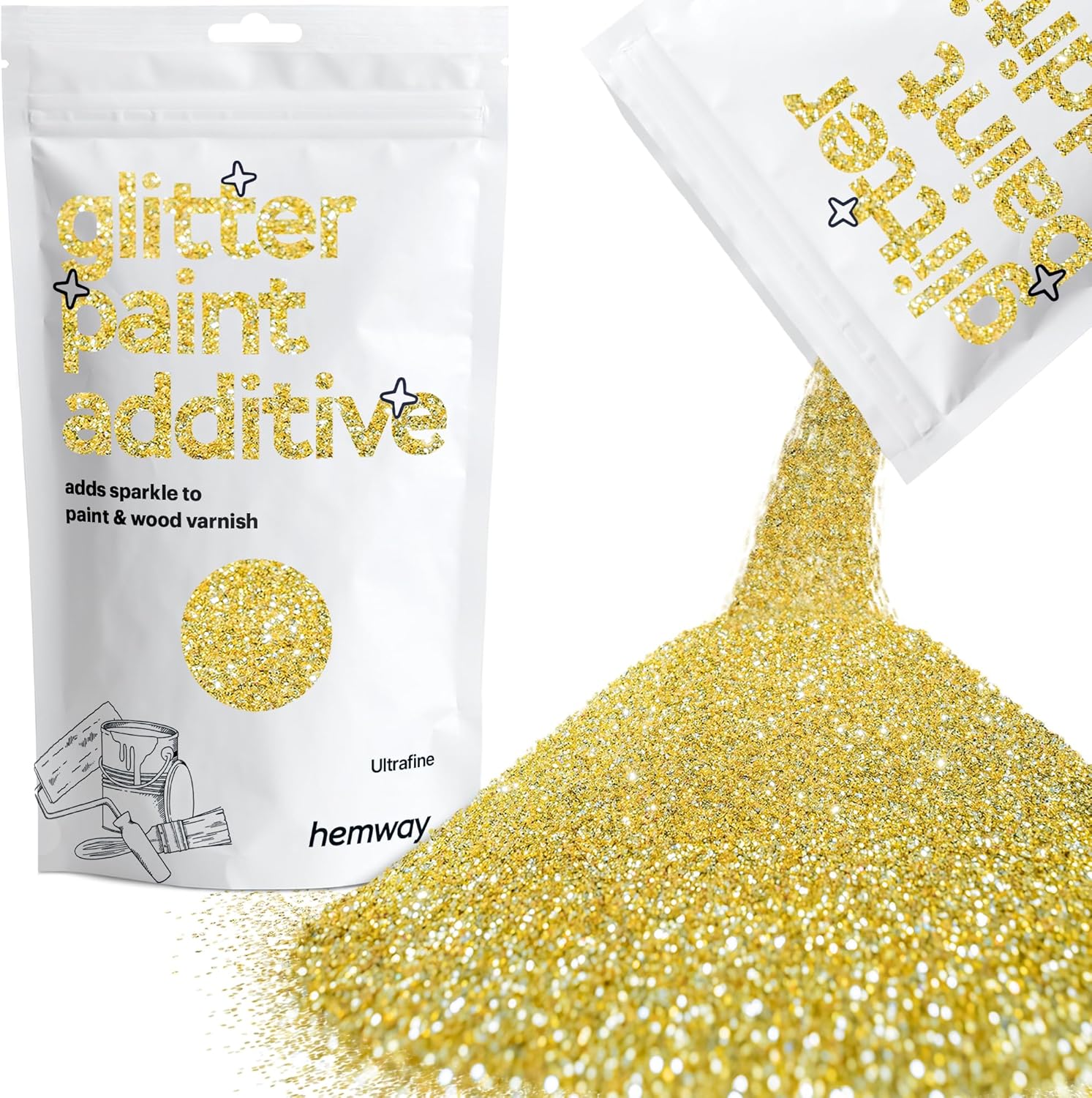 Amazon.com: Hemway Glitter Paint Additive Crystals for Acrylic Emulsion ...