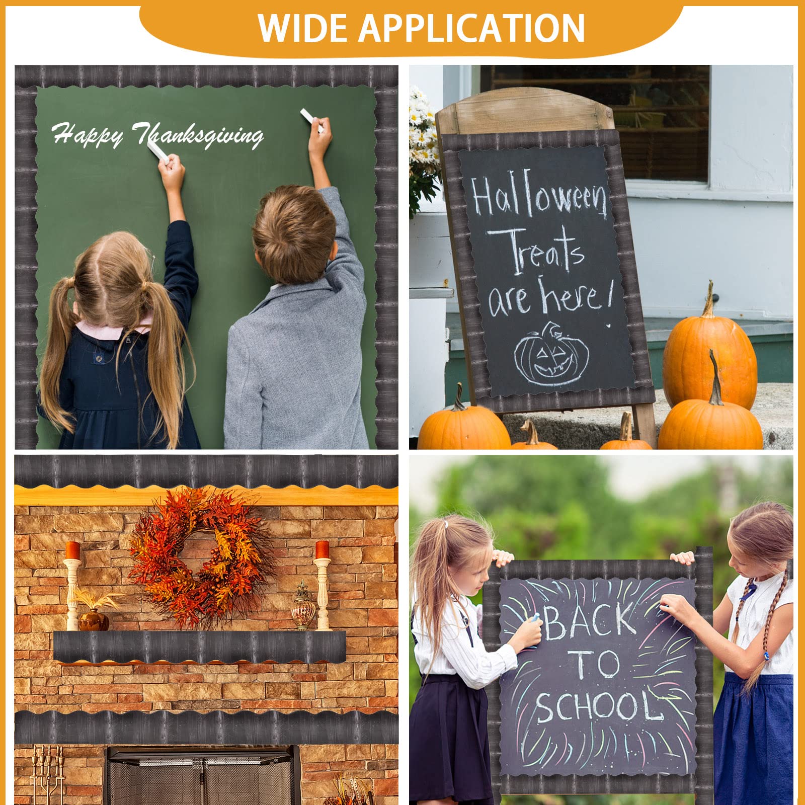 Snapklik.com : 99 Feet Black Wood Bulletin Board Border 3 Rolls Black ...