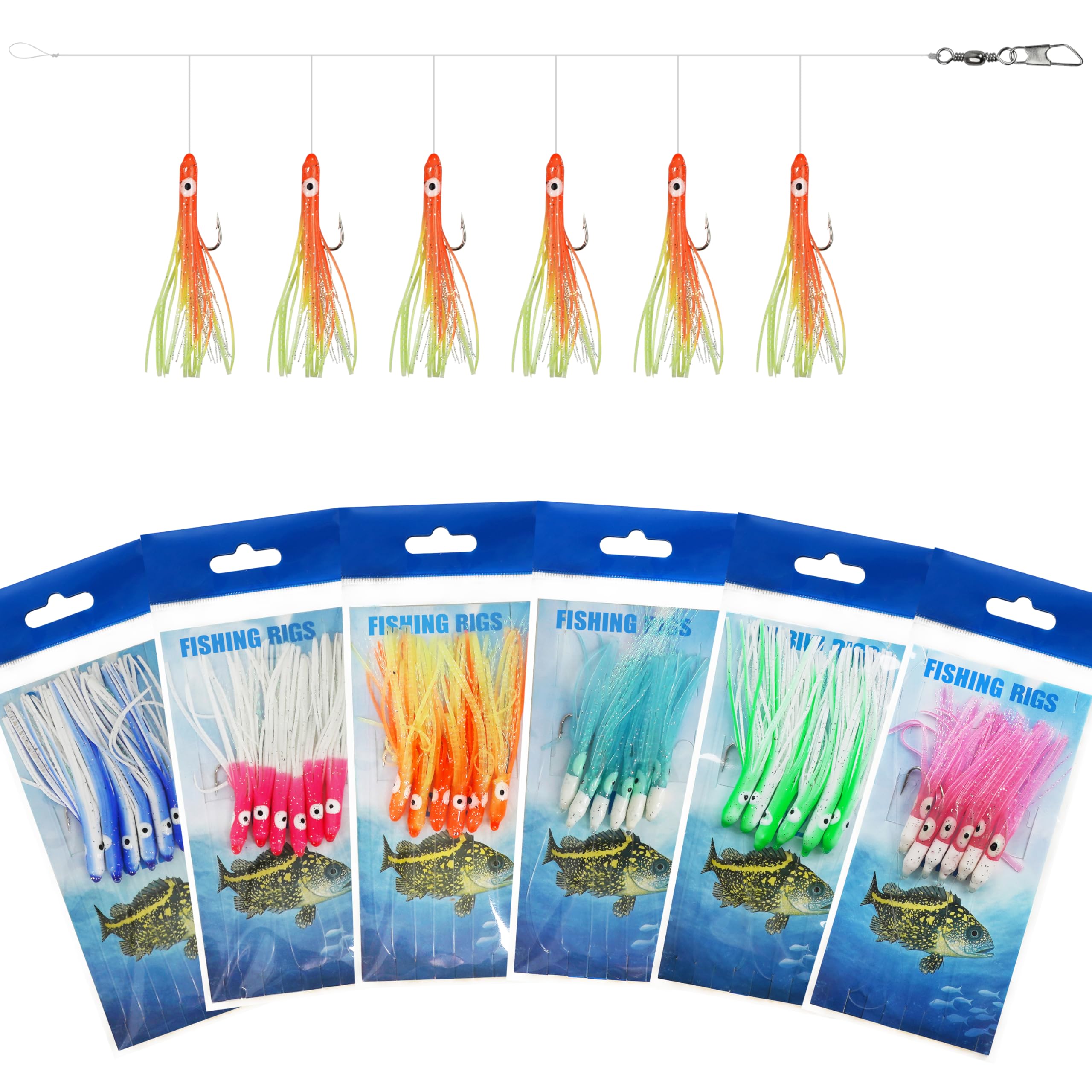 Amazon.com : OROOTL Saltwater Fishing Rigs, 6 Packs Fishing Bait Rigs ...