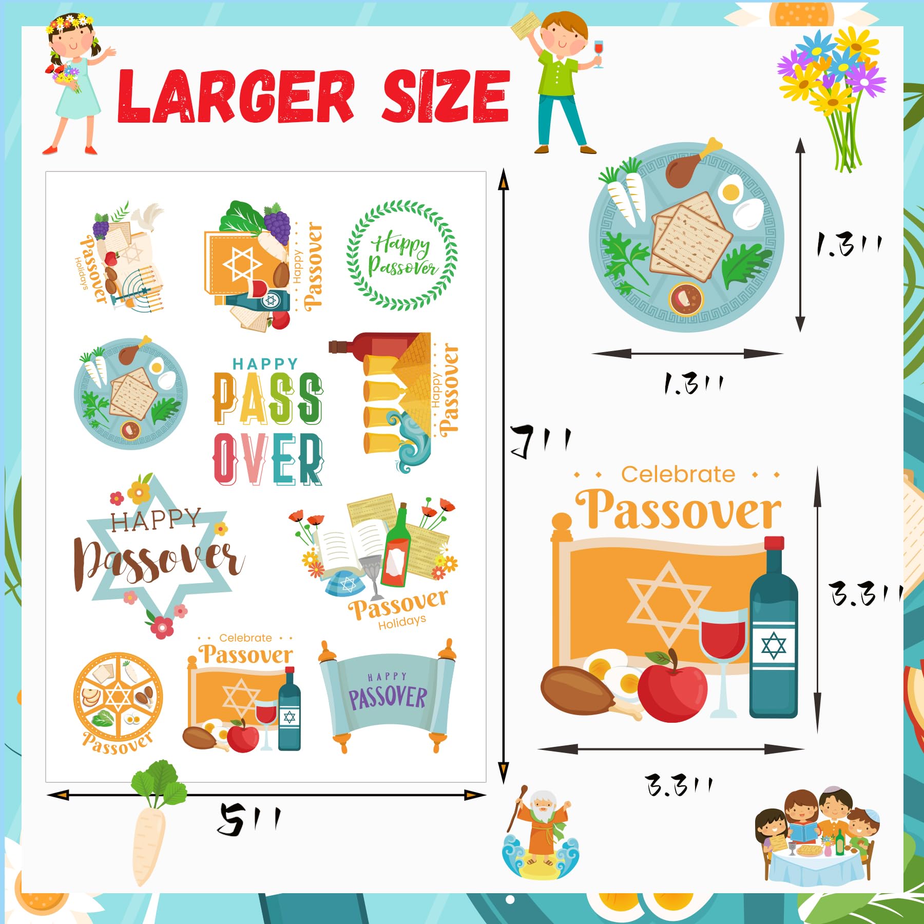 Snapklik.com : Passover Stickers For Kids Passover Games For Kids 710 PCS Passover Labels ...