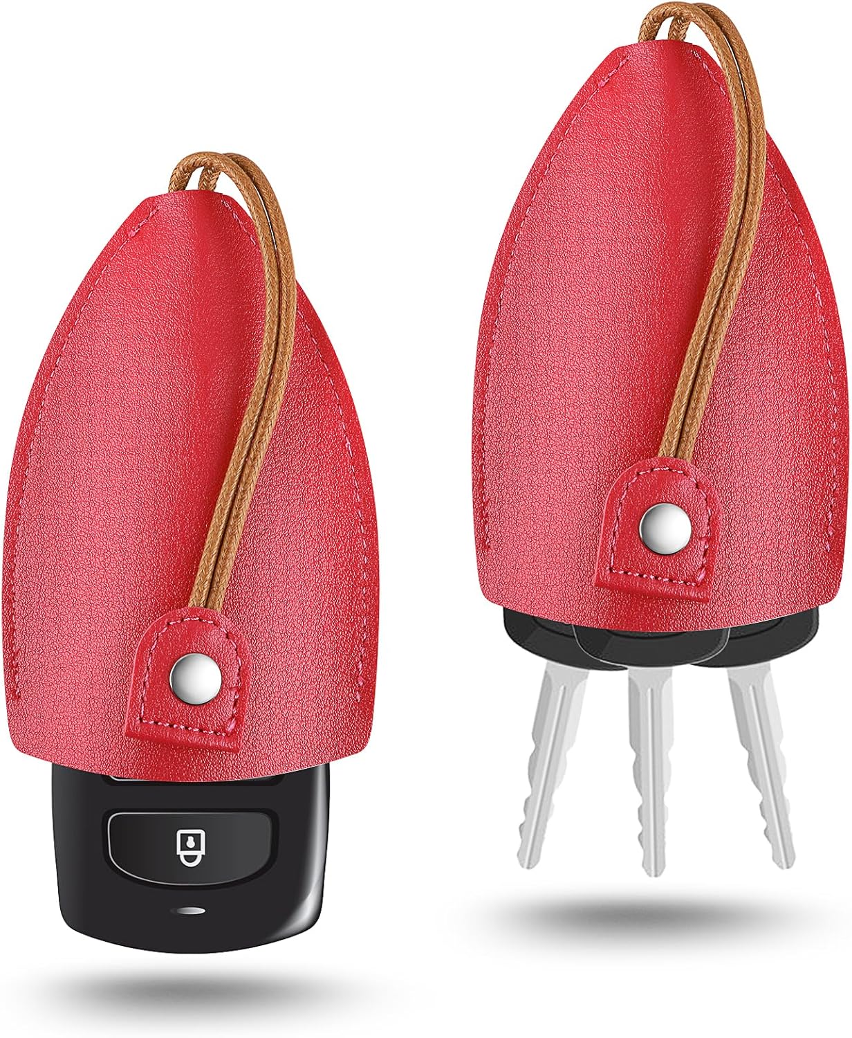 Amazon.com: Amabro 2PCS Car Key Case, Pull-Out Key Case Cover Leather ...