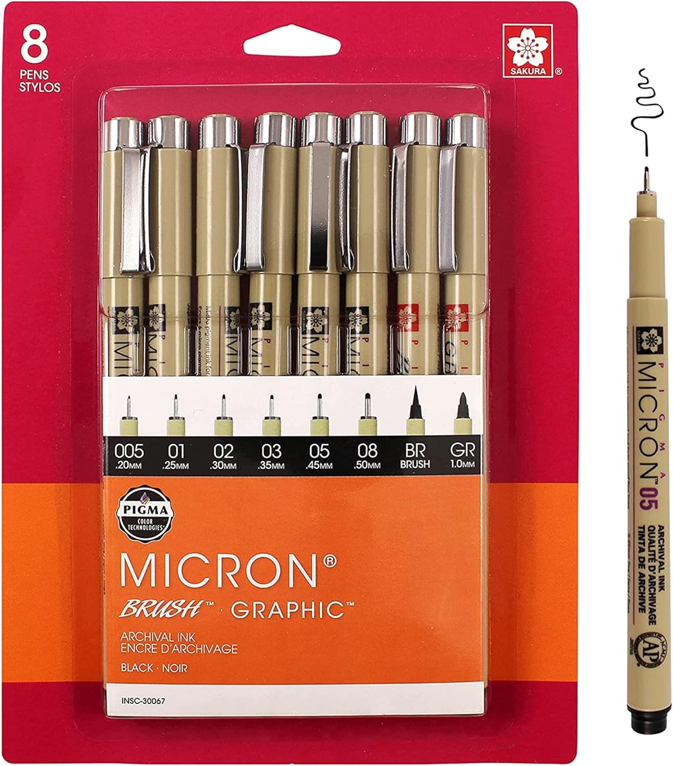Amazon.com: SAKURA Pigma Micron Fineliner Pens - Archival Black Ink ...