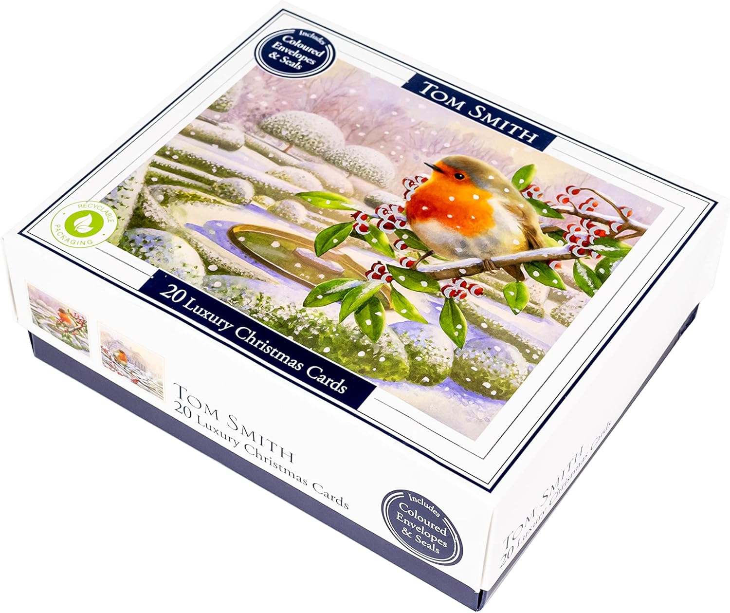 Tom Smith – Luxury Boxed Robin – Christmas Cards Multipack, With ...