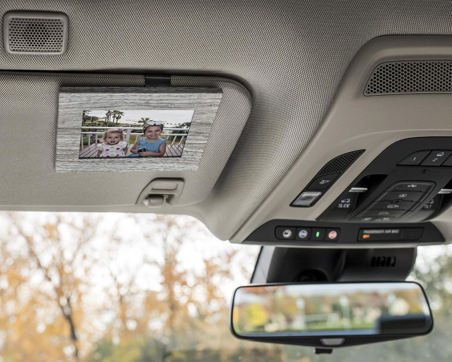 Amazon.com: VISOR FRAMES - Clips to Car Sun Visor (Gray Wood) Fits ...