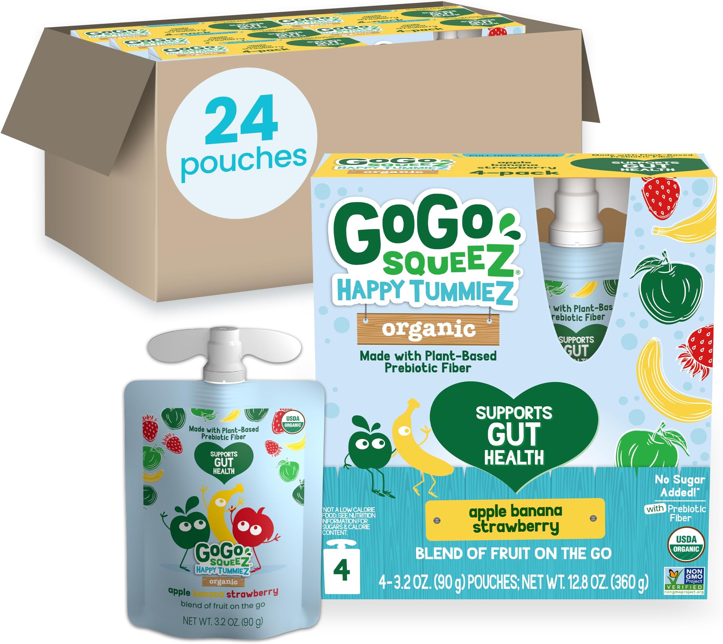 Amazon.com: GoGo SqueeZ Happy TummieZ Organic Variety Pack ( 5 Apple ...