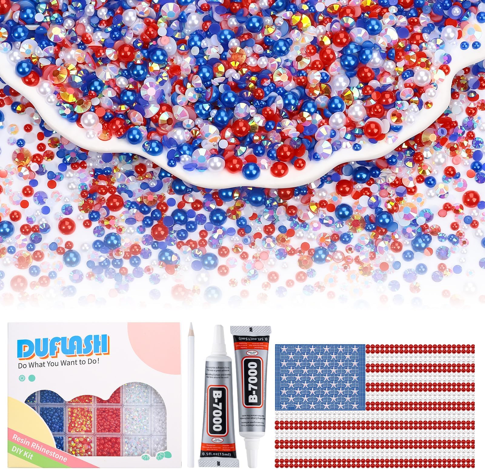 Amazon.com: 6540PCS Mix Color Resin Flat Back Pearls Rhinestones,Mixed Size 2/3/4/5/6/8/10mm ...