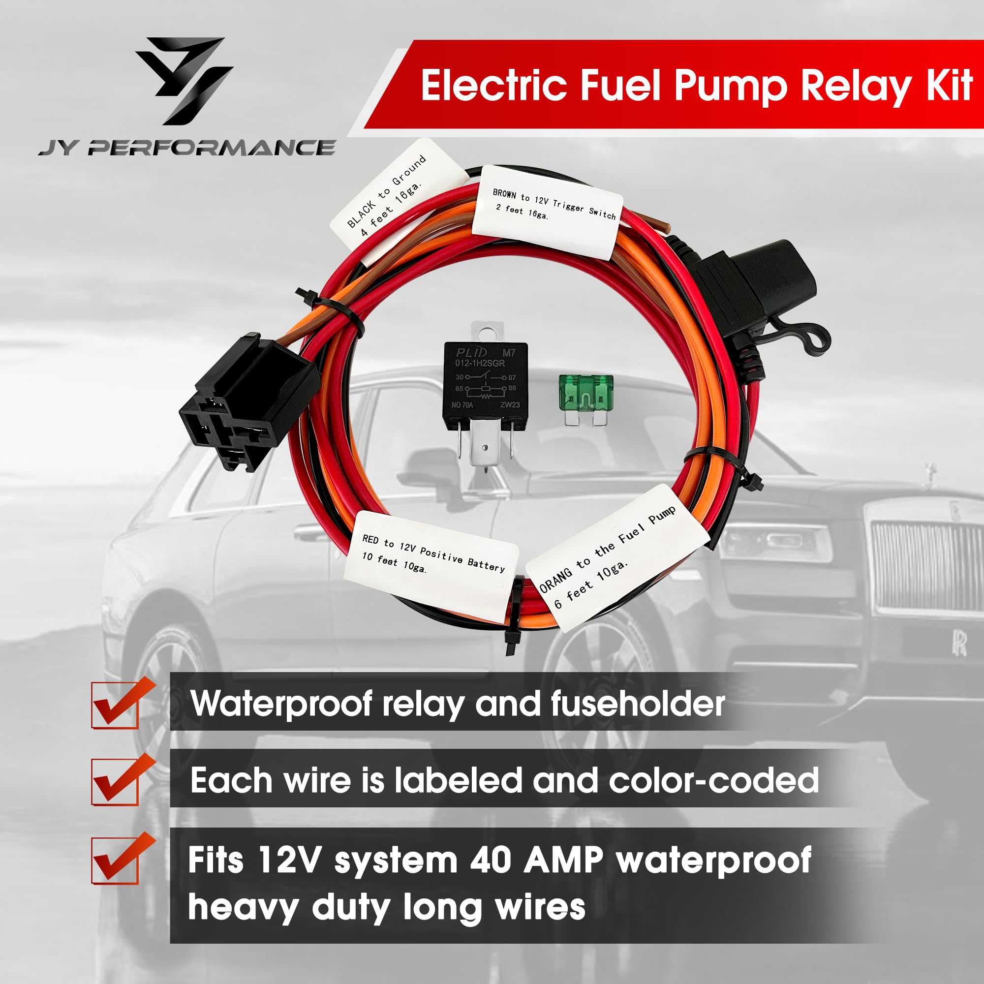 Snapklik.com : JY Performance Electric Fuel Pump Relay Kit For 12V ...