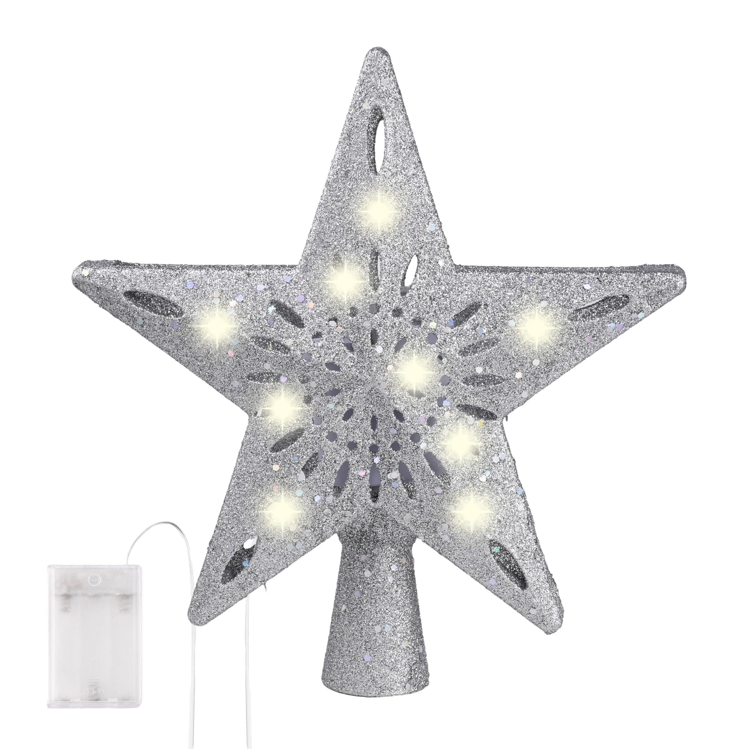 Buy Valery Madelyn Christmas Tree Topper Lighted with LED Rotating ...