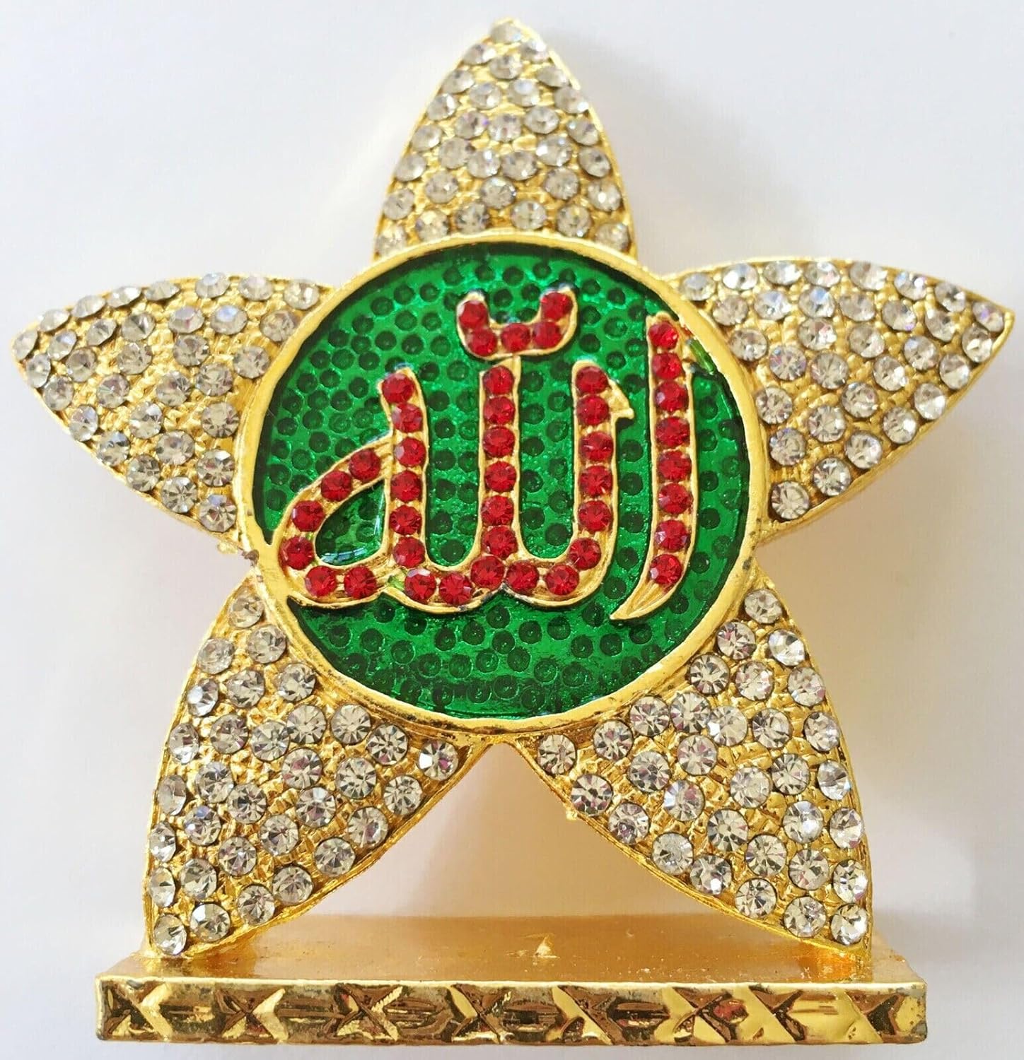 Amazon.com: Metal Stone Studded Islamic Religious Symbol Allah Car ...