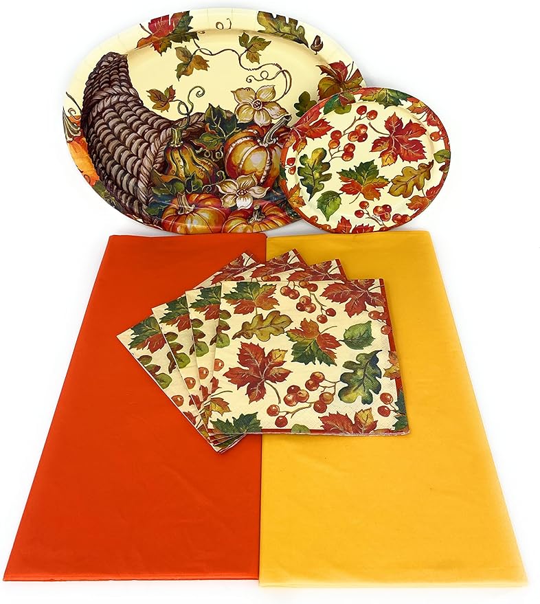 Amazon.com: Cornucopia, Pumpkin Gourd and Leaves Fall Harvest ...