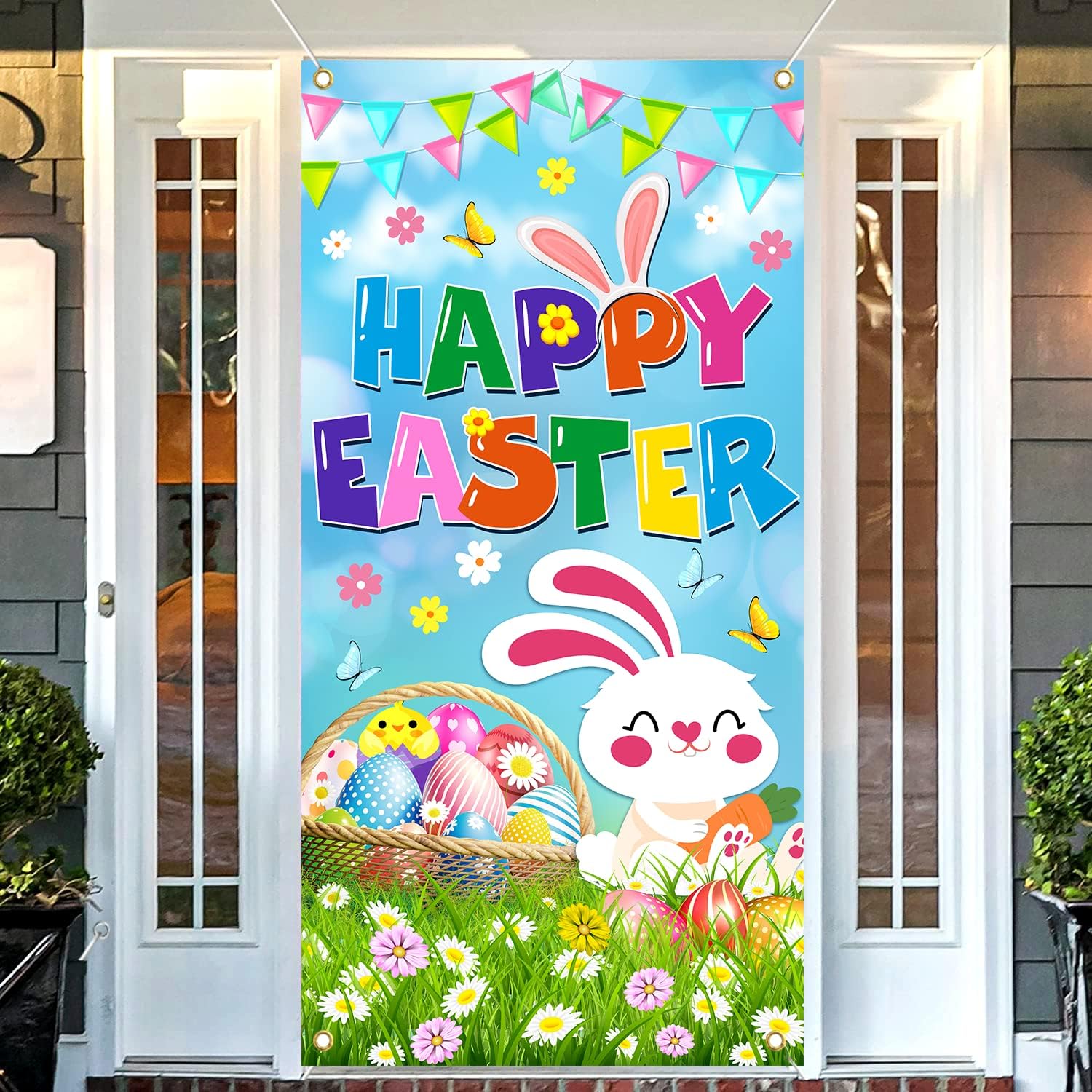 Amazon.com: 6x2.9ft Easter Door Cover, Easter Banners For Front Door ...