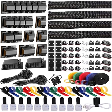 Amazon.com: 192 PCS Cable Management Kit 4 Wire Organizer Sleeve,11 ...