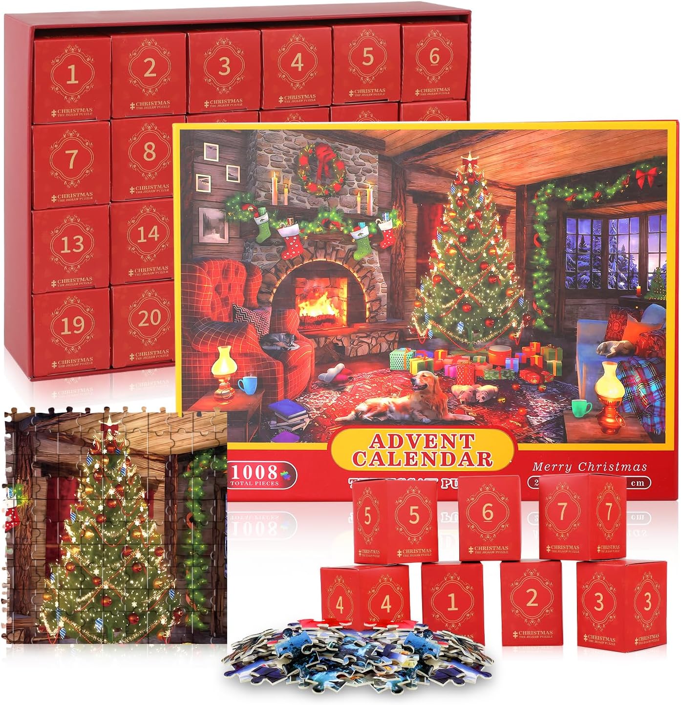 Amazon.com: Advent Calendar 2025 Christmas Jigsaw Puzzles for Kids and ...