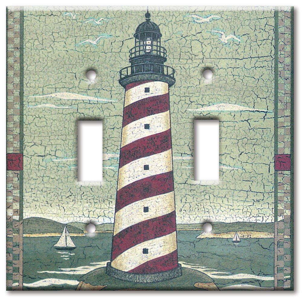 Art Plates - Cape Lighthouse Switch Plate - Double Toggle - Single ...