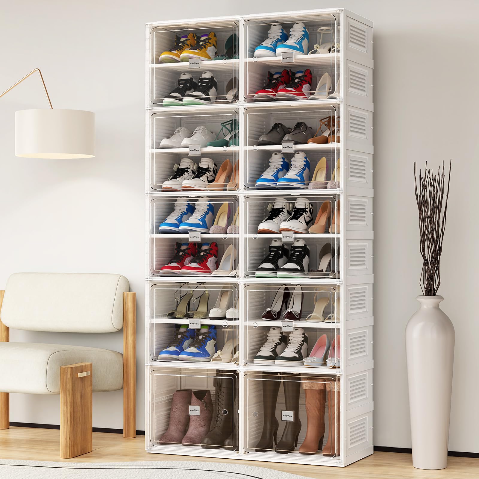 Amazon.com: BROVIEW 9 Tiers 36 Pairs Heavy Duty Shoe Storage and ...