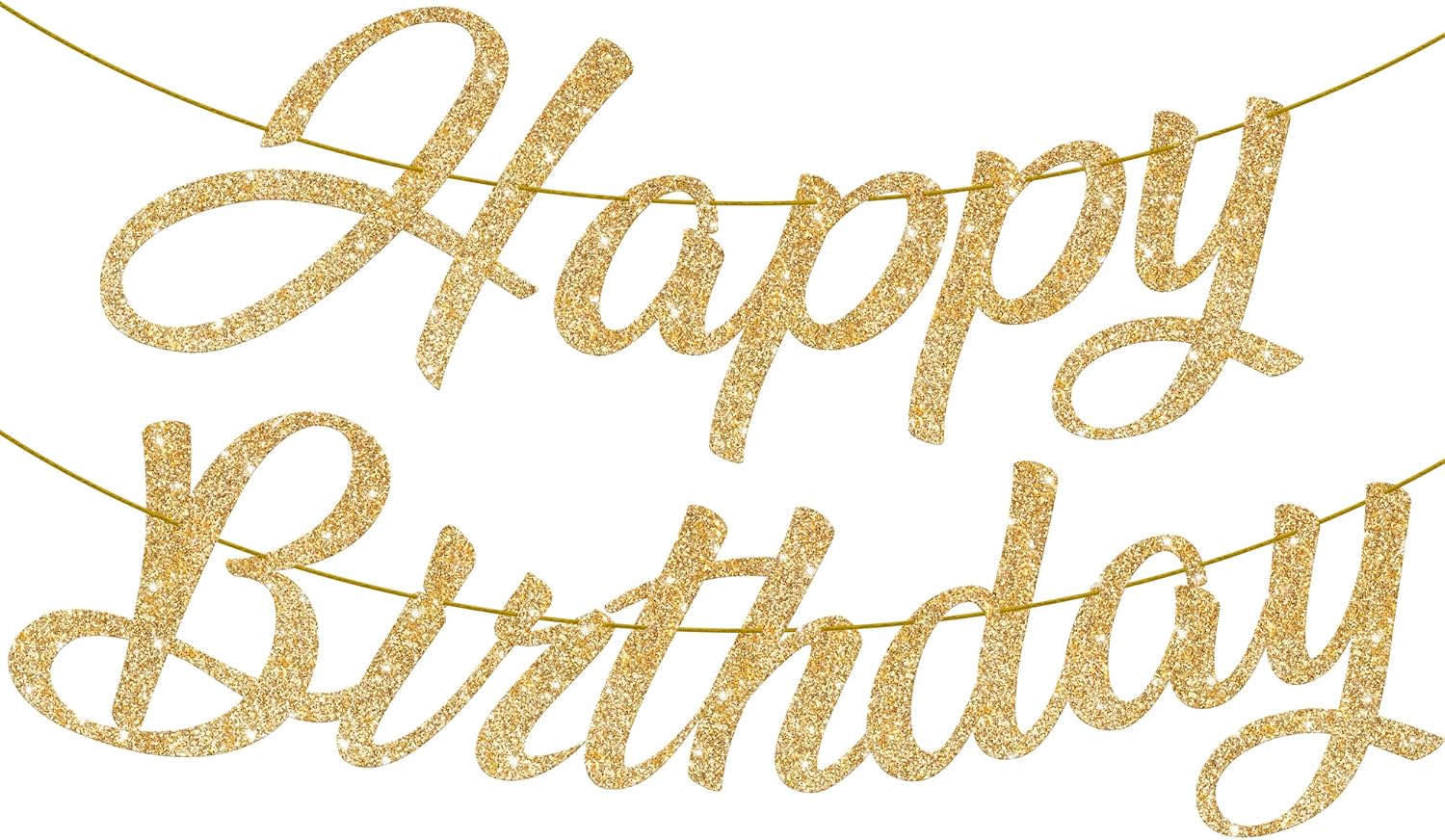Amazon.com: KatchOn, Glitter Gold Happy Birthday Banner - 10 Feet, Pre ...