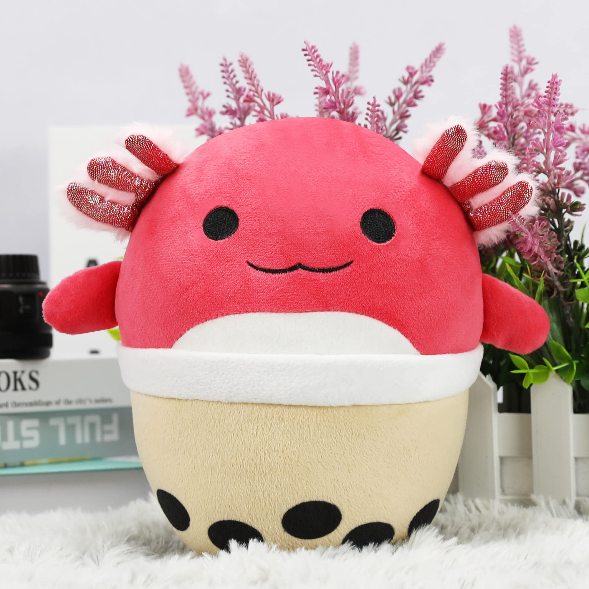 Buy Axolotl Boba Plush, 10" Cute Axolotl Boba Stuffed Animal Toy Bubble ...