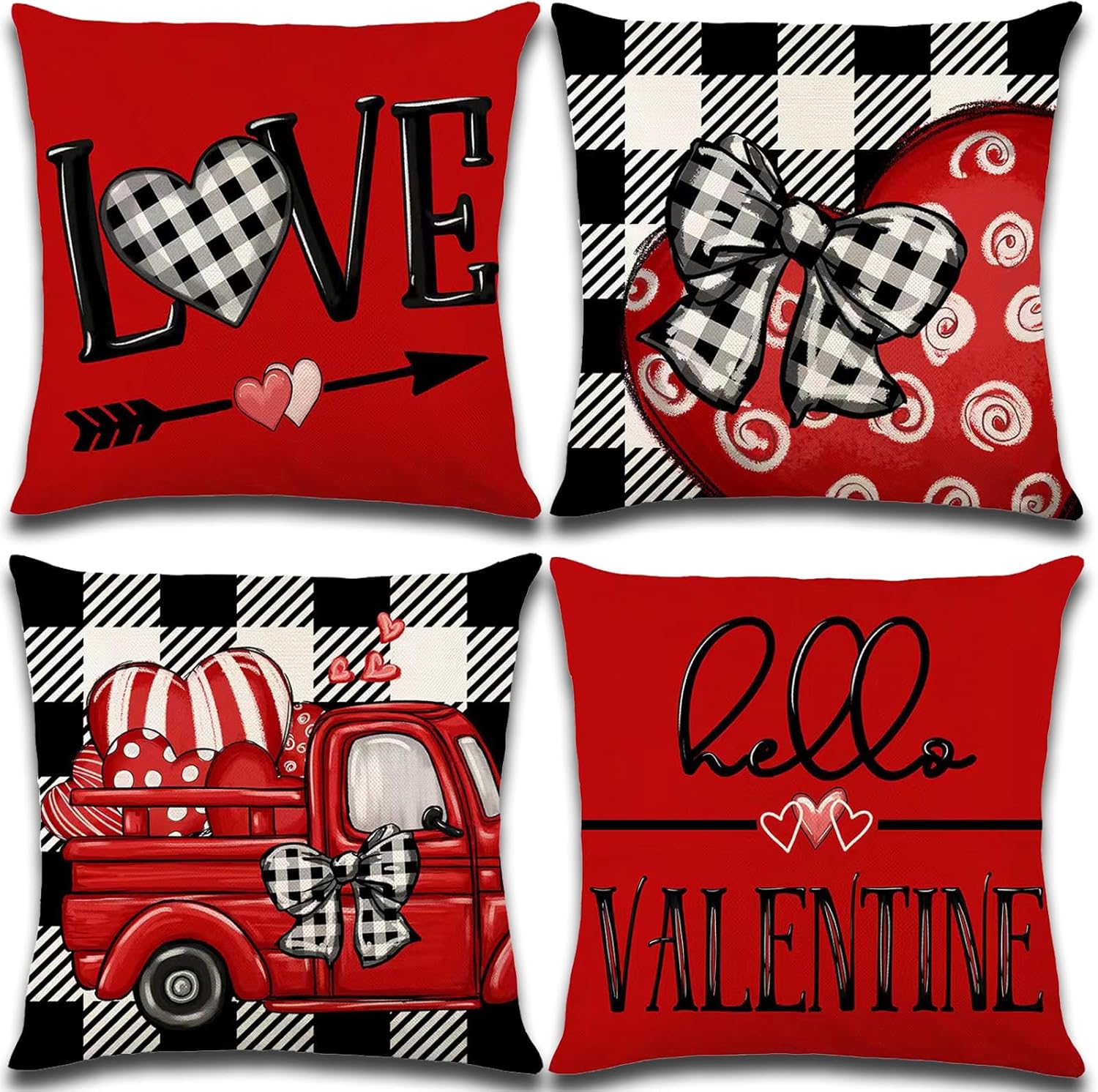 Amazon.com: Valentines Day Decorations-Throw Pillow Covers 18x18 in Set ...