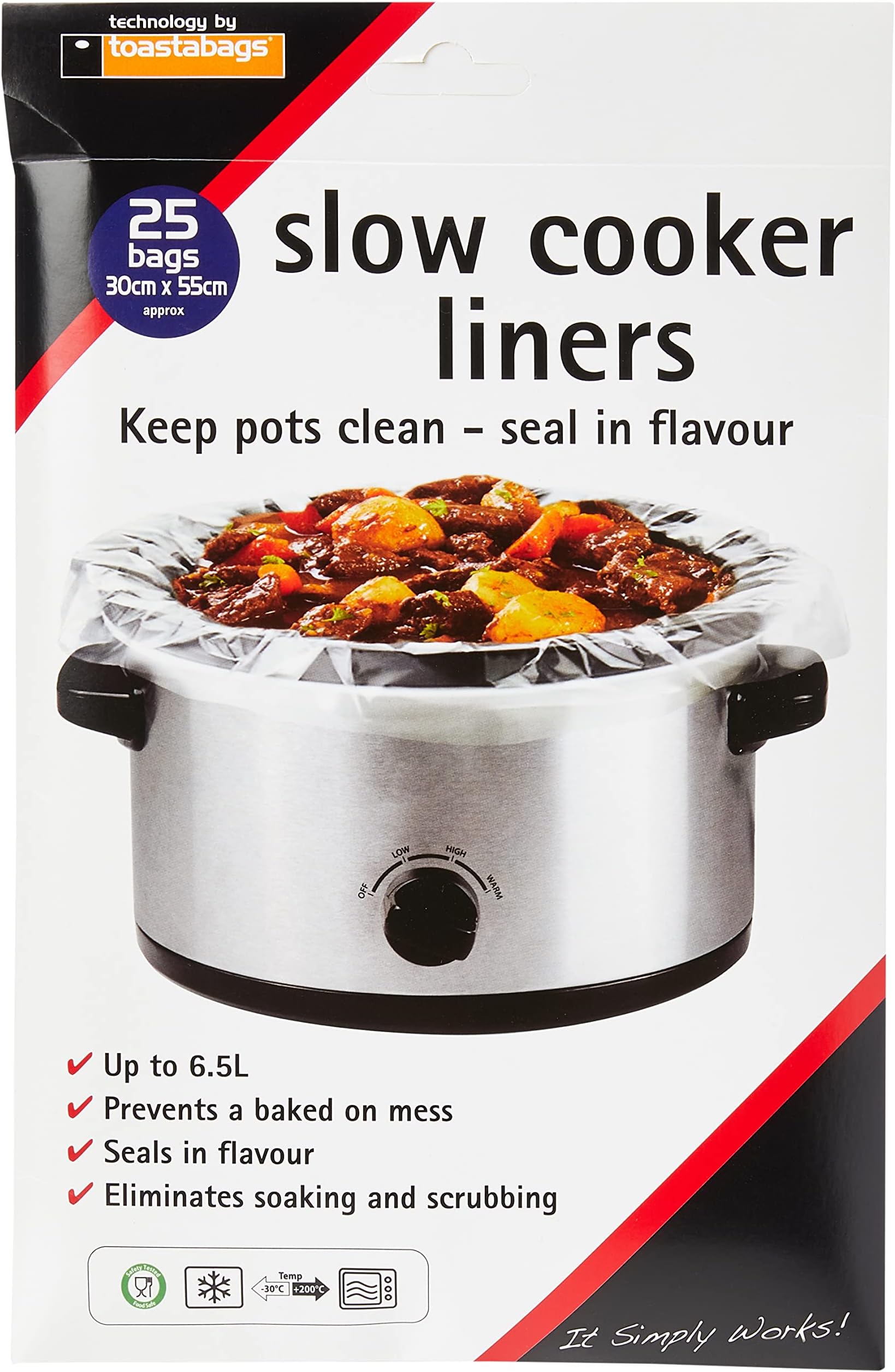 Toastabags Slow Cooker Plastic Liner (Pack of 25) Transparent, Packing ...