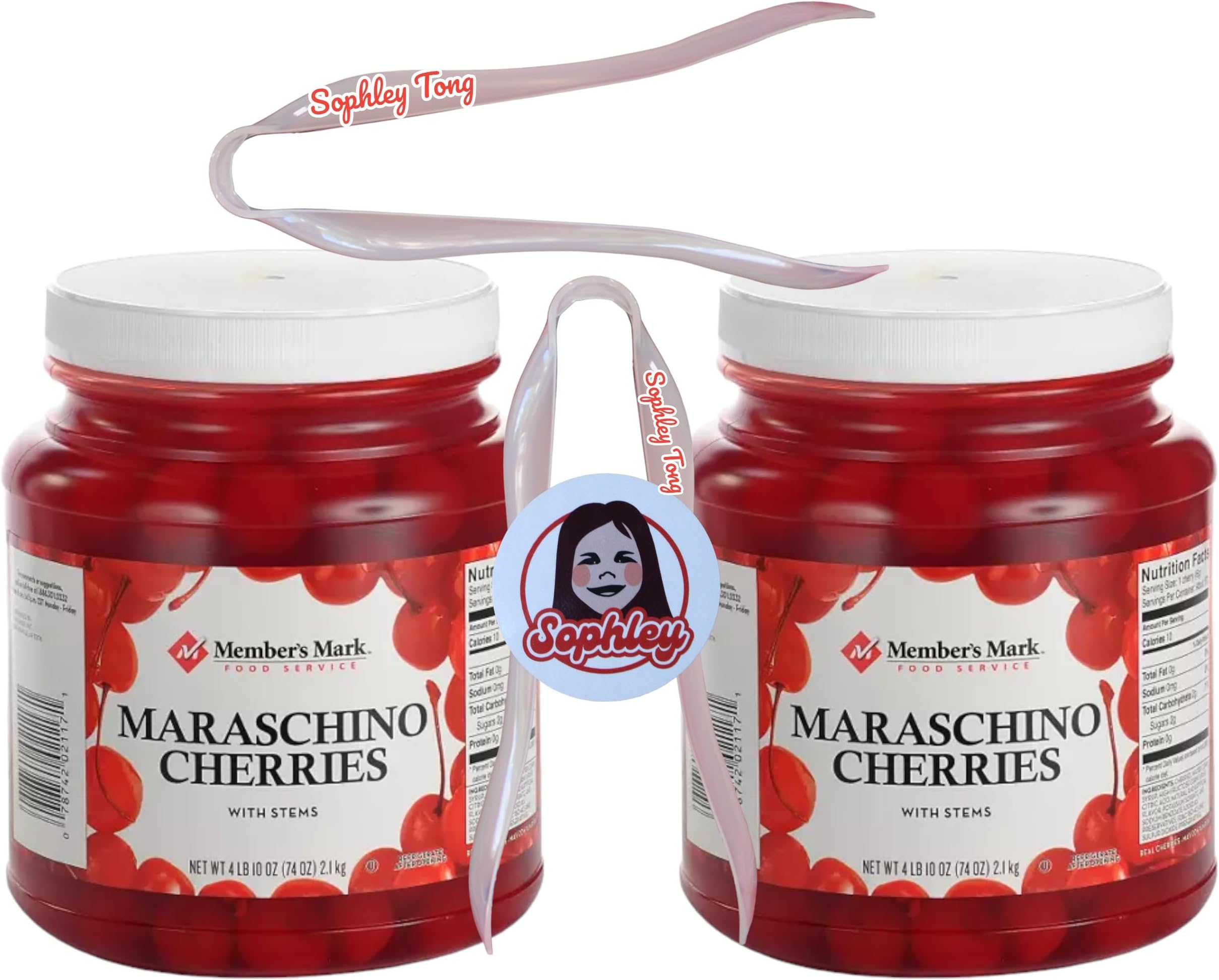 Amazon.com : Member Mark Maraschino Cherries with stems (74 oz.) 2 ...