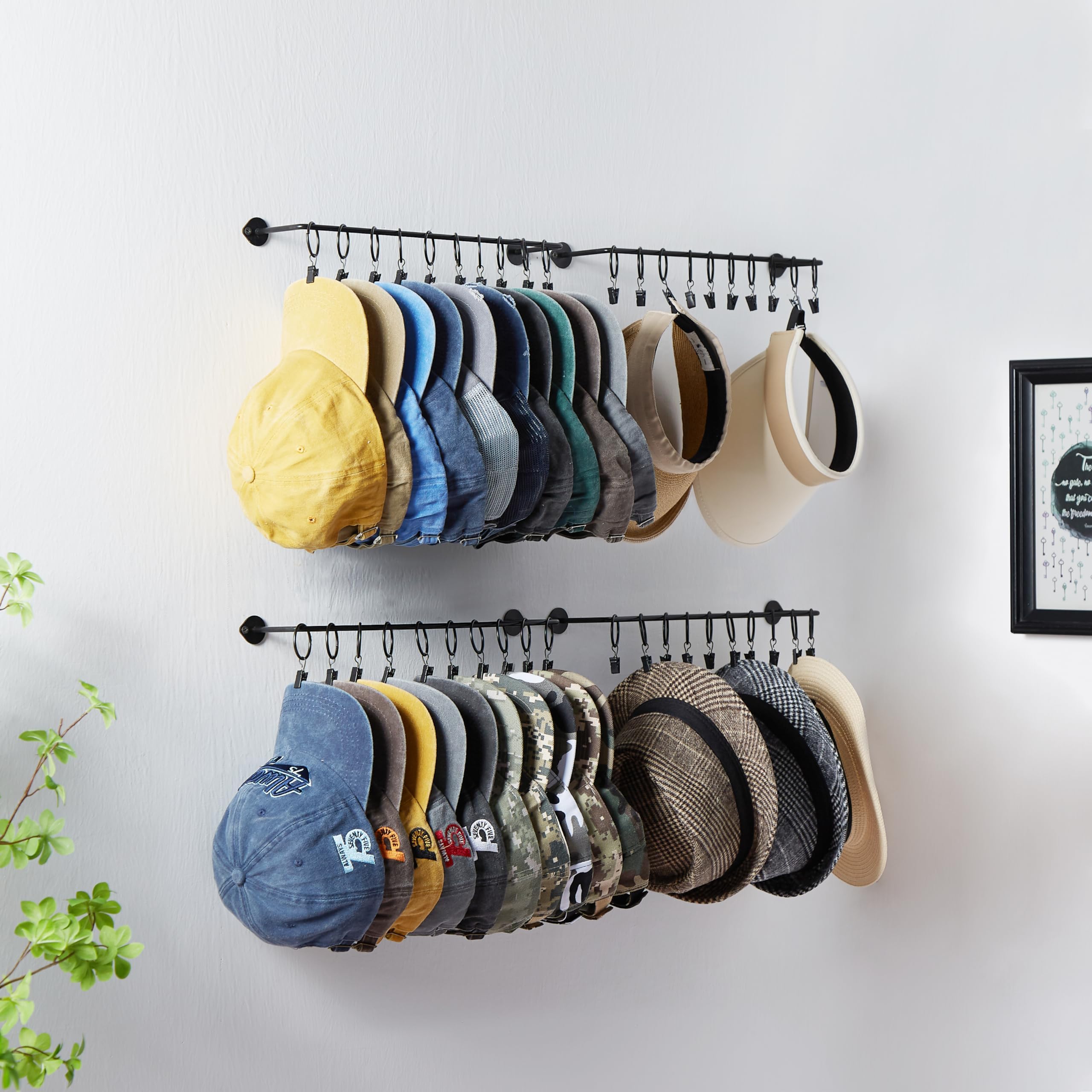 Amazon.com: Hat Rack Wall Cap Organizer - Baseball Hat Racks Display ...