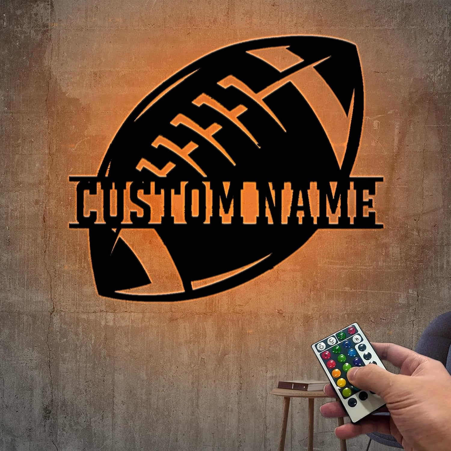 Amazon.com: Custom Football Name and Number Metal Sign Led Light ...