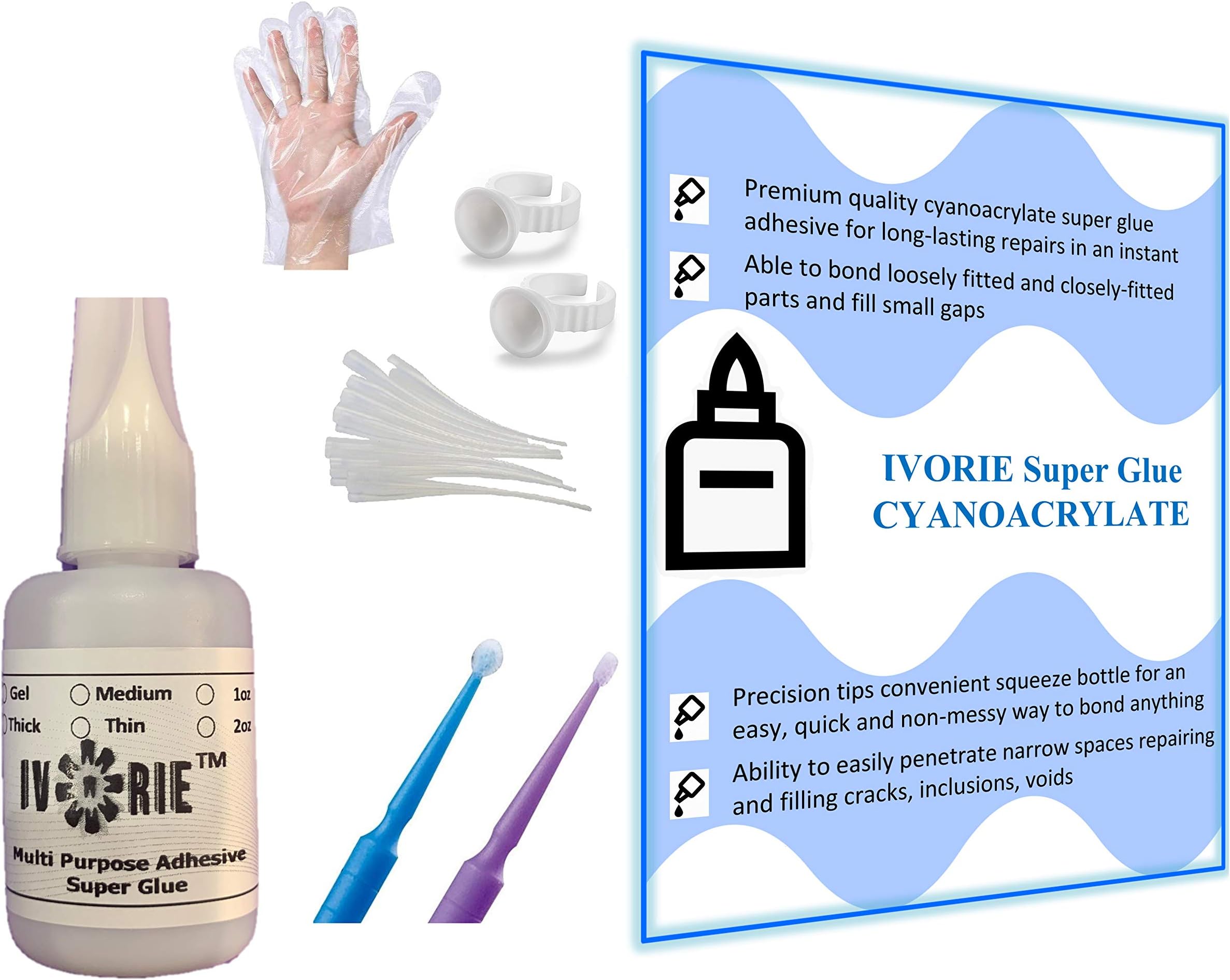 Amazon.com: Ivorie Instant Bonding Glue Adhesive - Dental Lab (Thin ...