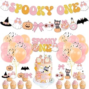 Amazon.com: Spooky One Birthday Decorations Girl, Groovy Halloween 1st ...