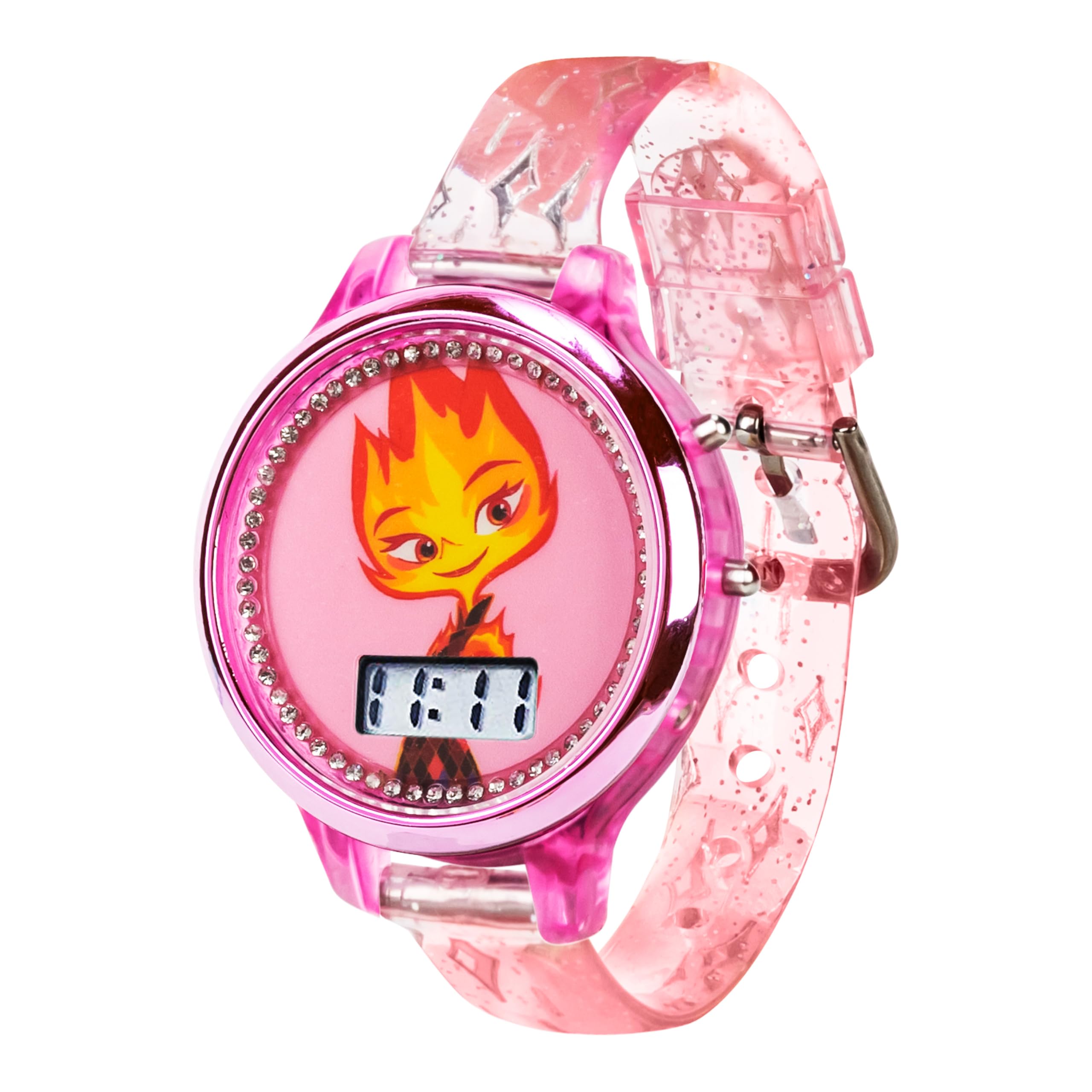 Amazon.com: Disney Elemental Ember Lumen Kids’ Watch – Fiery Pink LCD ...