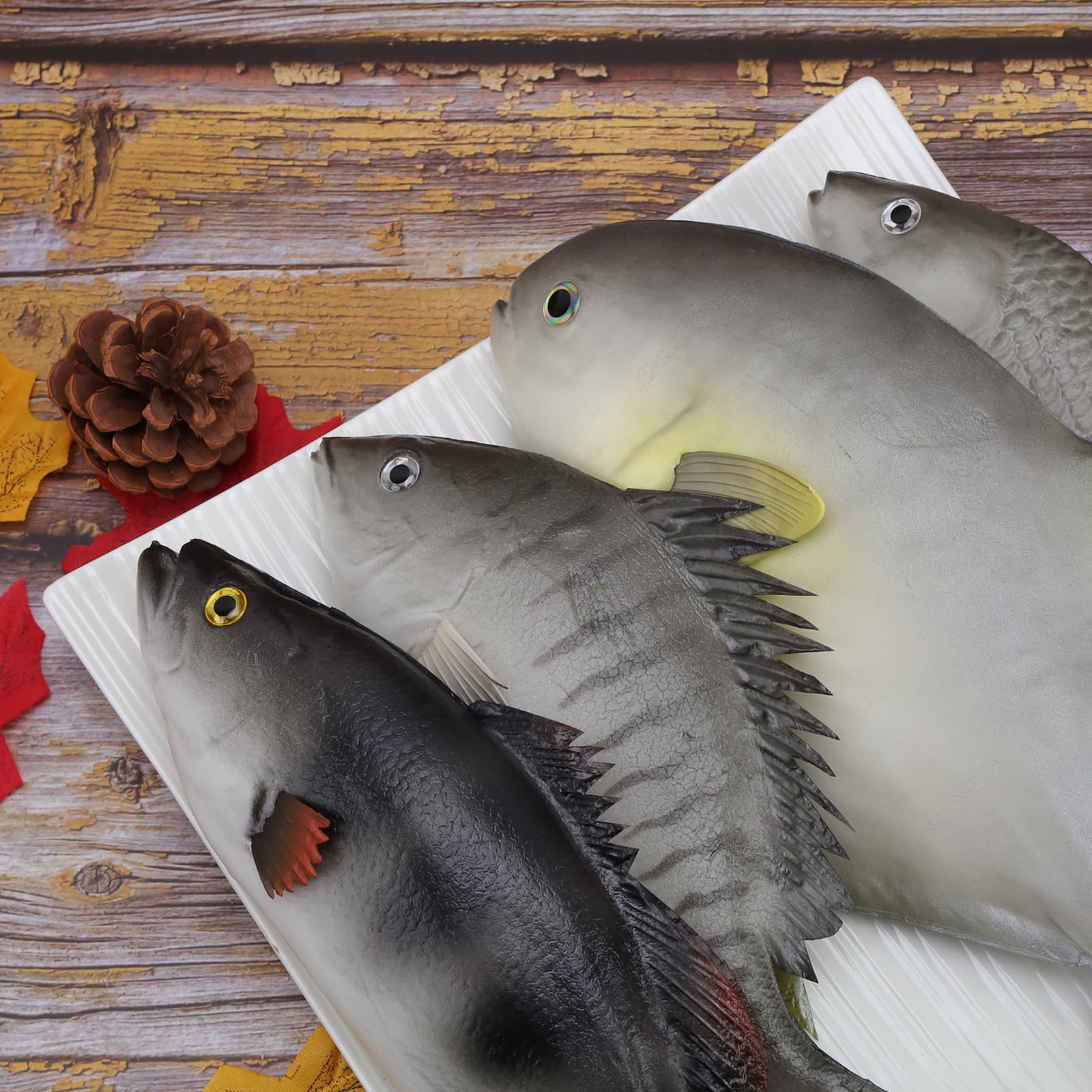 Lifelike Plastic Fish Decorations Fishing Costume NROZIET 4 Pack Fake ...