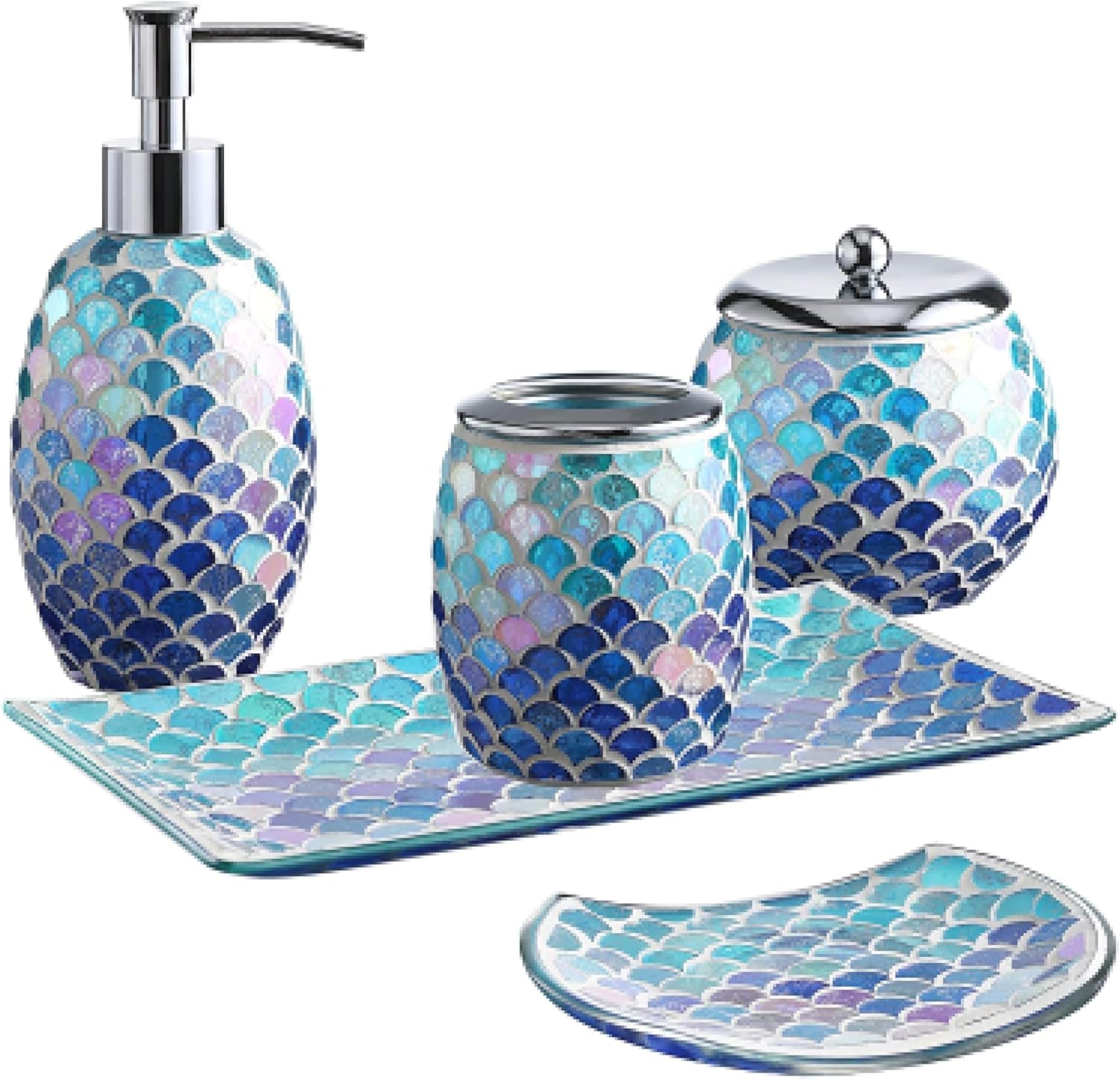 Amazon.com: Whole HOUSEWARES Bathroom Accessory Set - 5-Piece ...