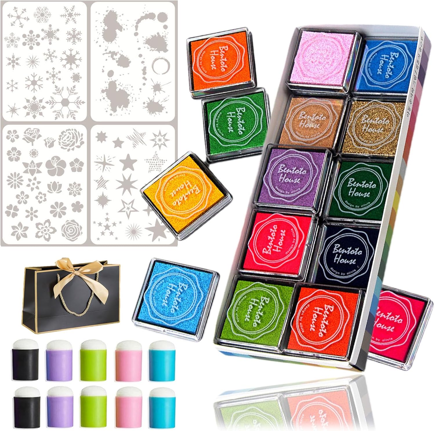 Amazon.com: DIY Sponge Finger Painting Set, Stencils Finger Daubers Kit ...