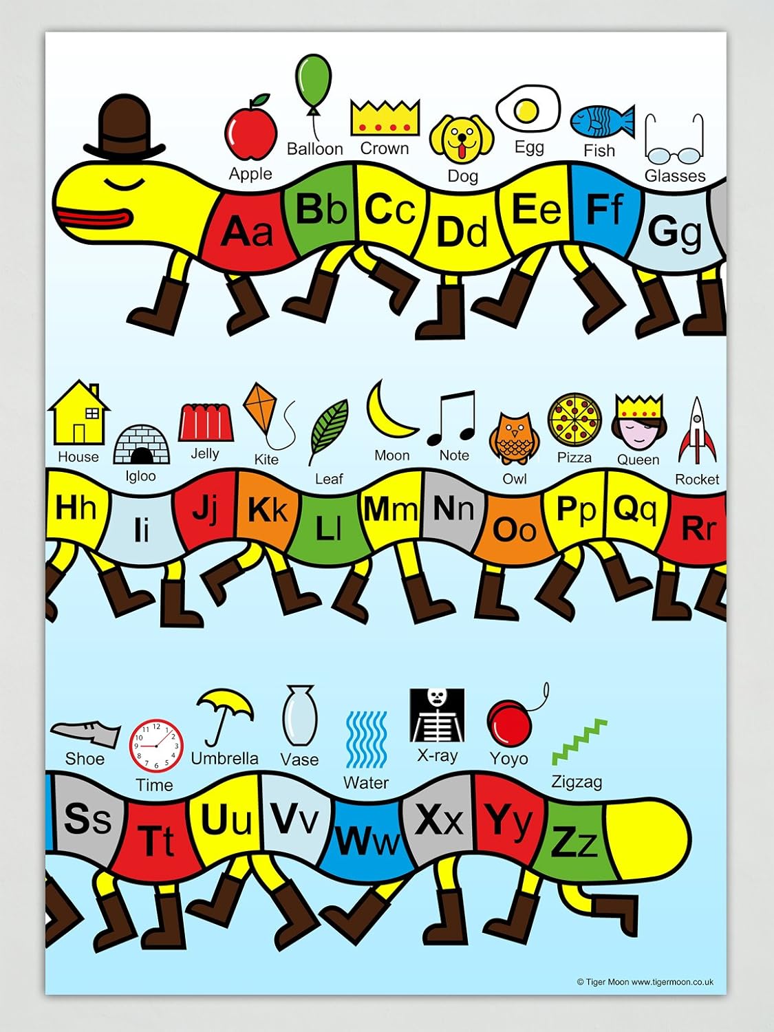 Alphabet Illustrated Poster - Poster Laminated A1 Size - School ...