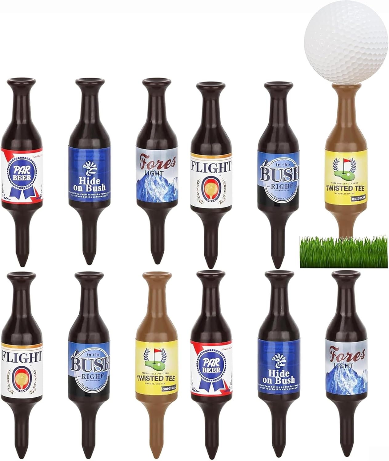 12 Pack Golf Tees,Beer Bottle Golf Tees,Virtually Unbreakable and ...