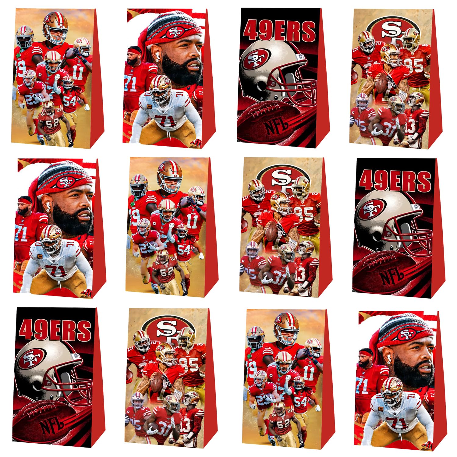 Amazon.com: BaydOg 12pcs 49ers Football Party Favor Gift Bags, 49ers ...