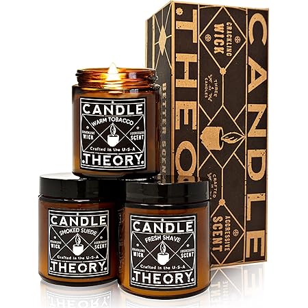 Amazon.com: Candle Theory Man Cave Stuff Men Candles Set of 3 ...
