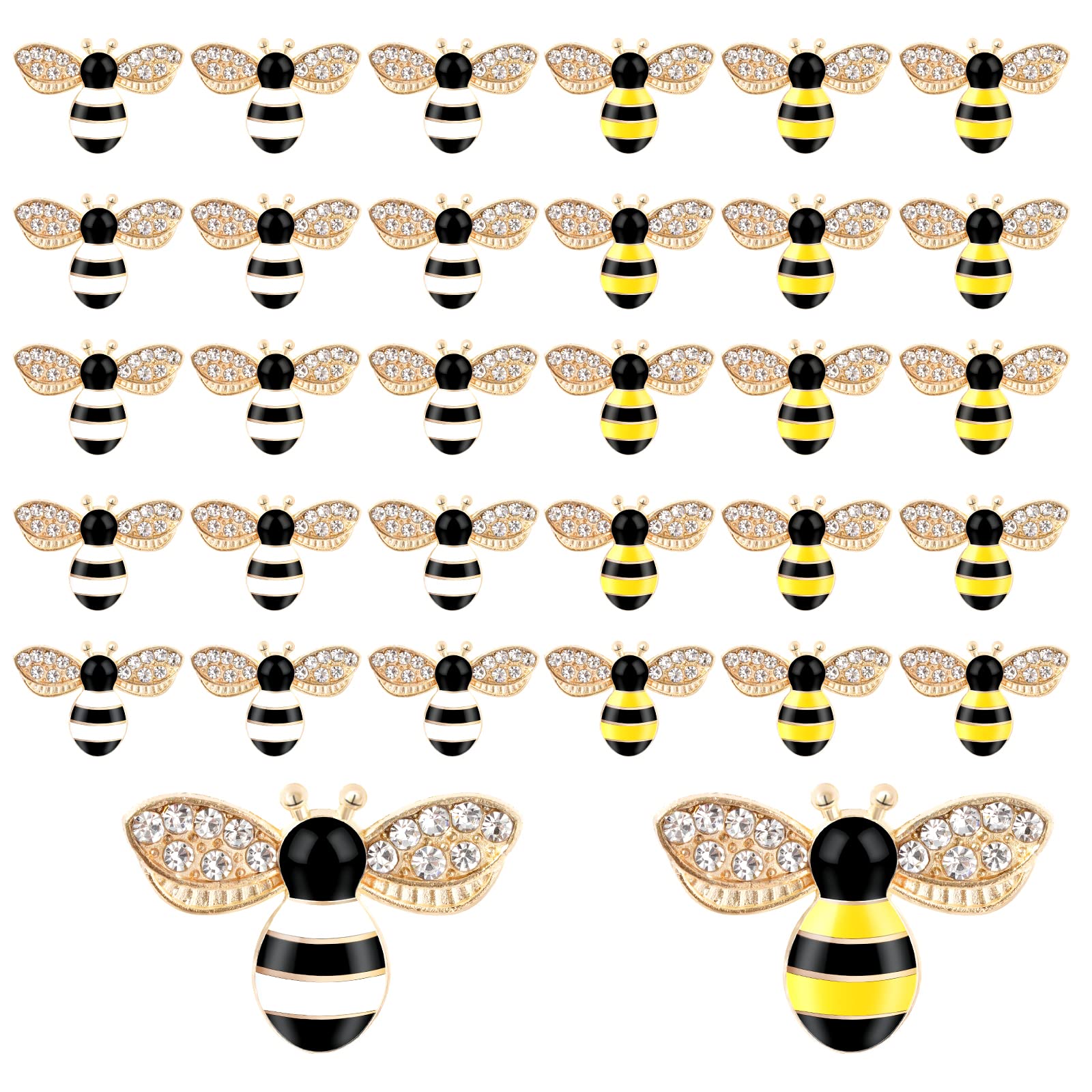 Amazon.com: 40 Pieces Bee Charms Rhinestone Enamel Craft Bee Pendants ...
