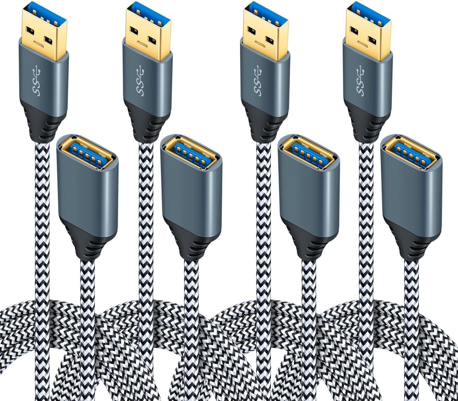 Amazon.com: OKRAY [4 Pack] USB 3.0 Extension Cable, 6 FT A Male to A ...
